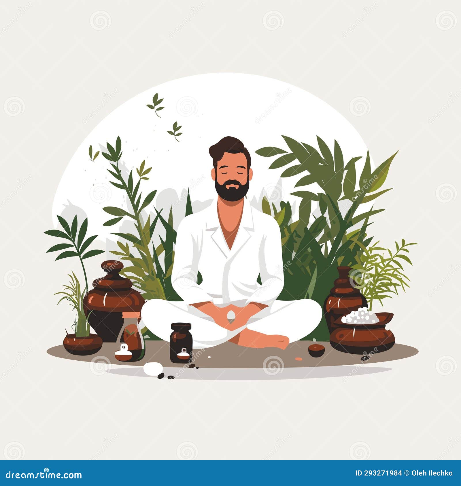 Ayurveda Vector Flat Minimalistic Isolated Illustration Stock Vector ...