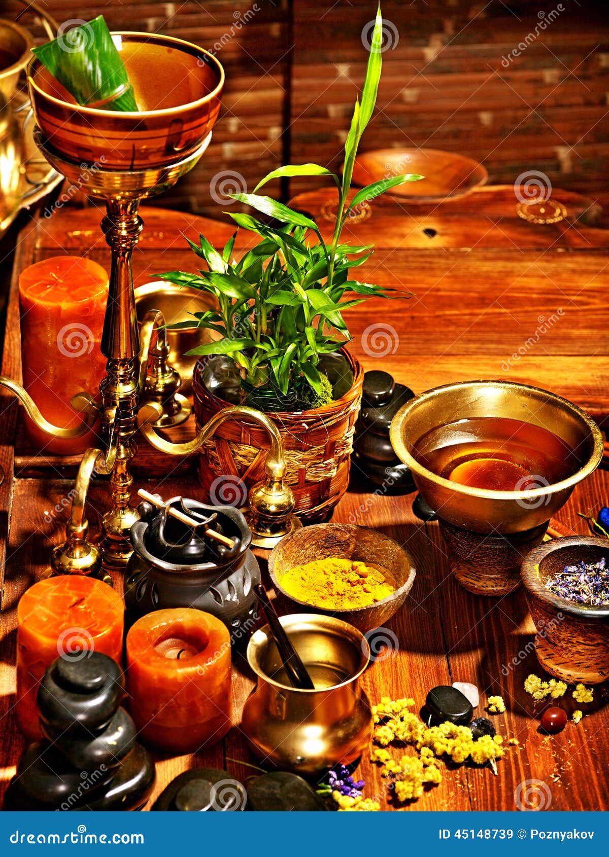 Ayurvedic Spa Massage Still Life Stock Image - Image of body, natural ...