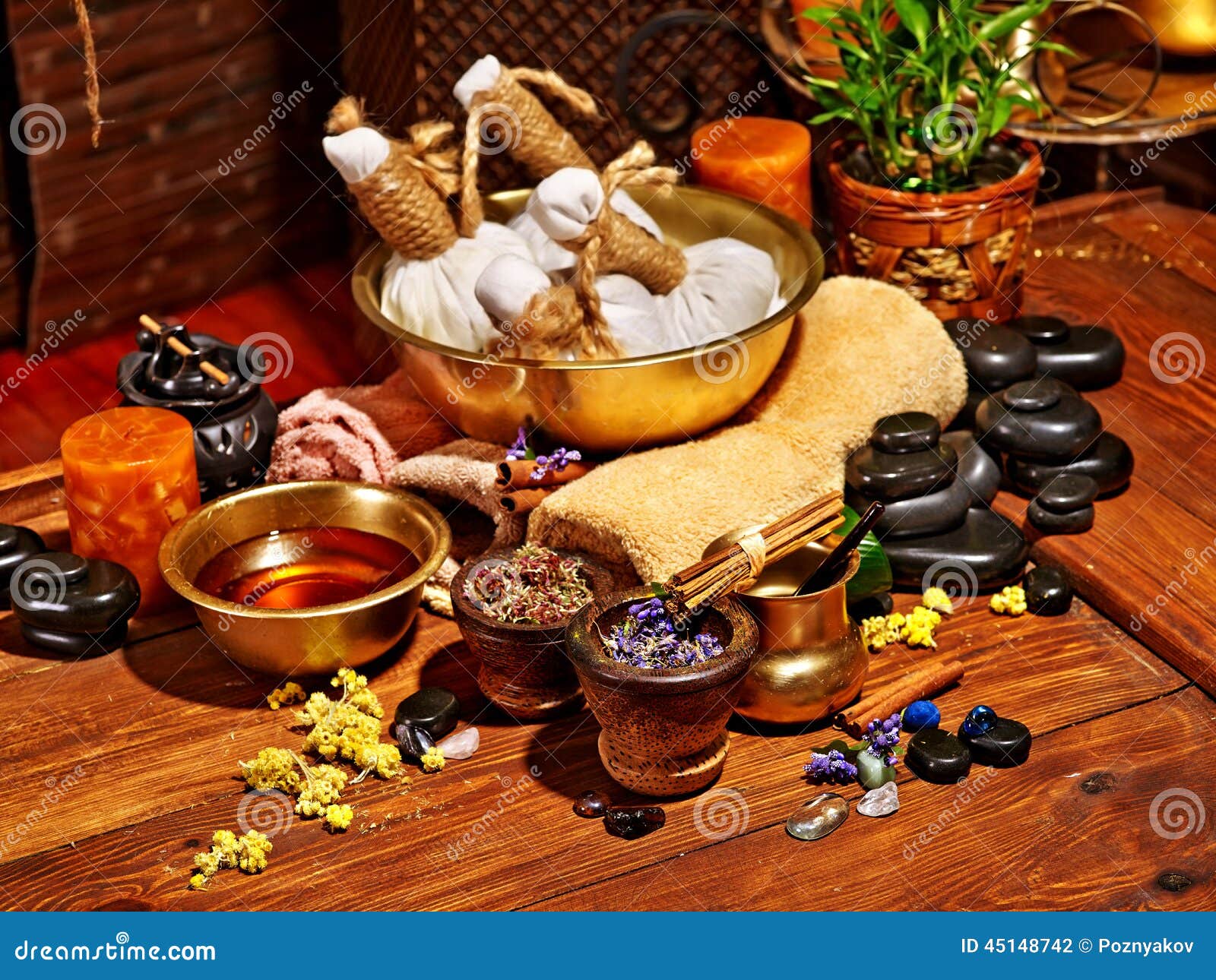 Ayurvedic Spa Massage Still Life Stock Photo - Image of east, healthy ...