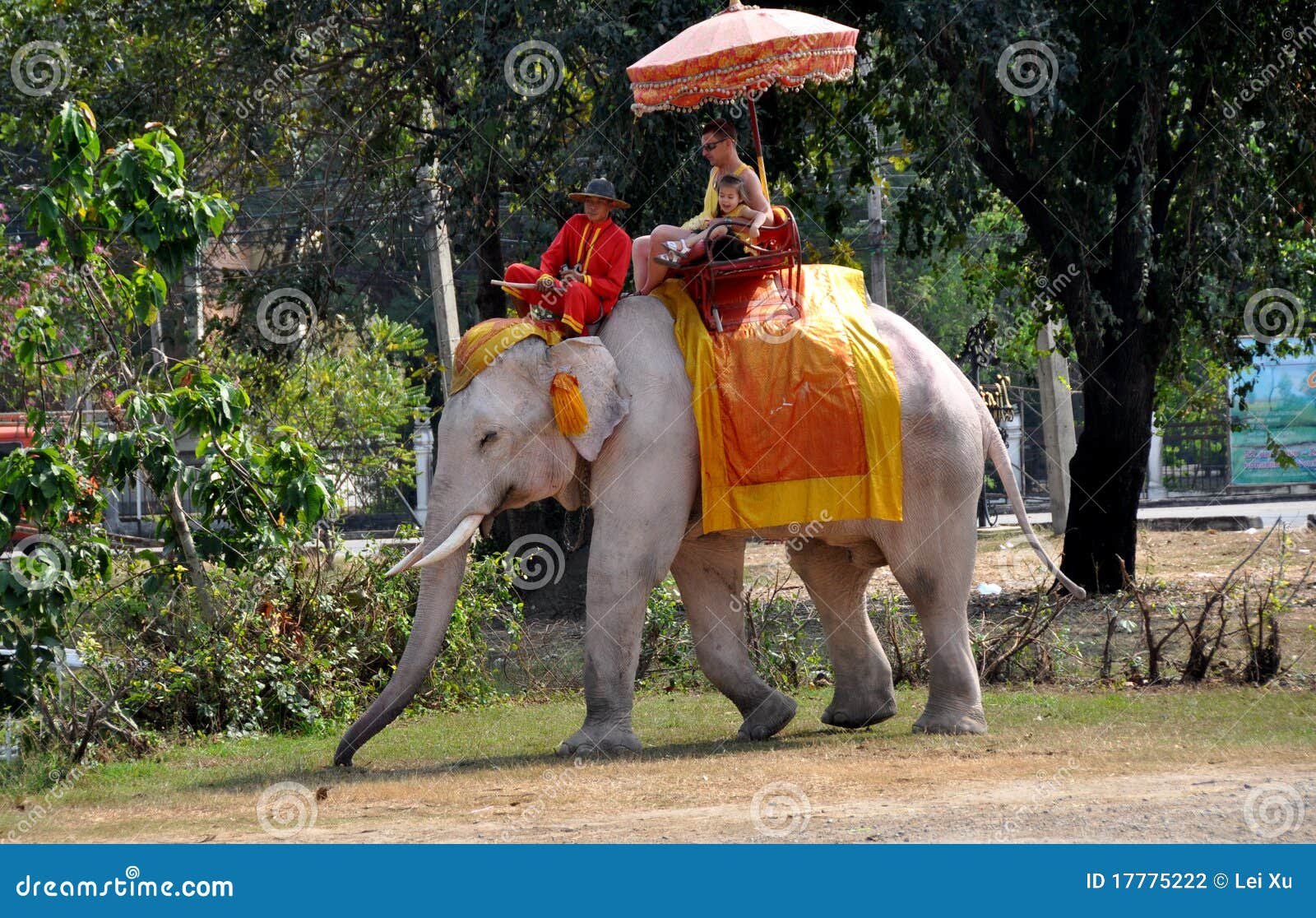 Ayutthaya, Thailand: People Riding an Elephant Editorial Photography ...