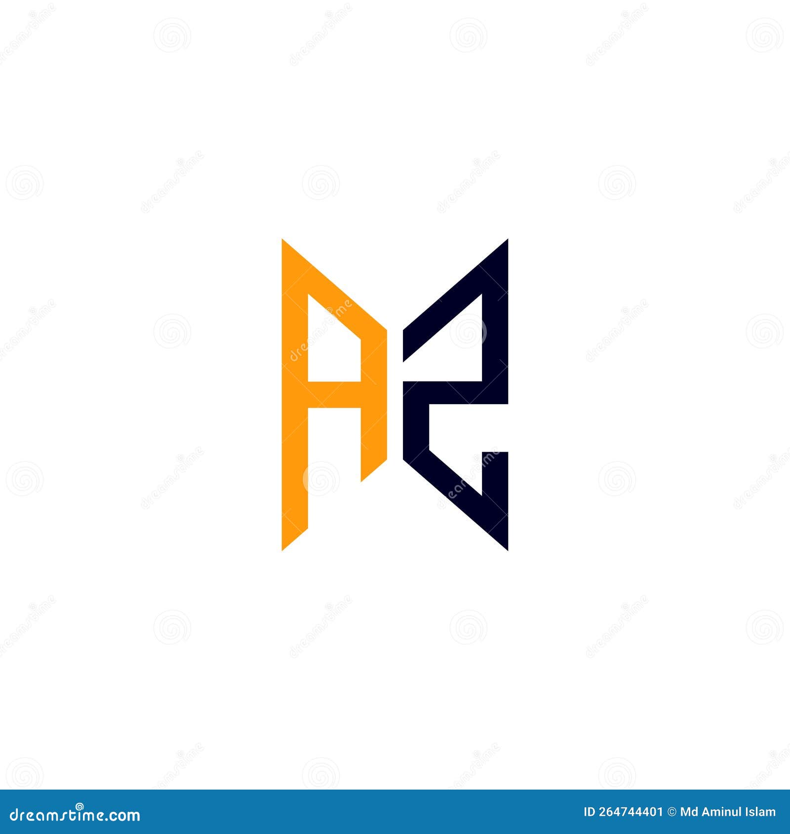 AZ Letter Logo Creative Design with Vector Graphic, Stock Vector ...
