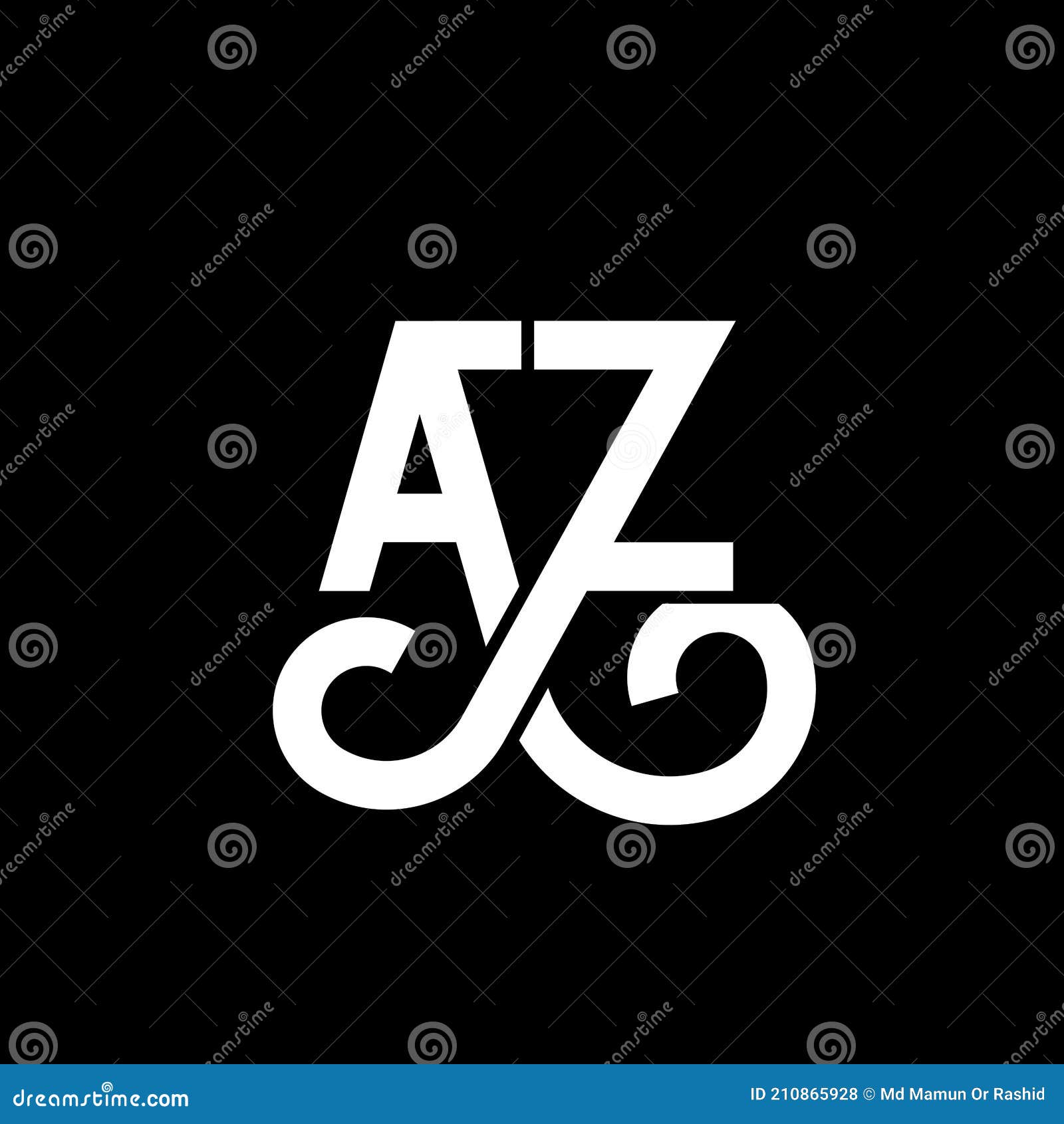 AZ Letter Logo Design on Black Background. AZ Creative Initials Letter ...