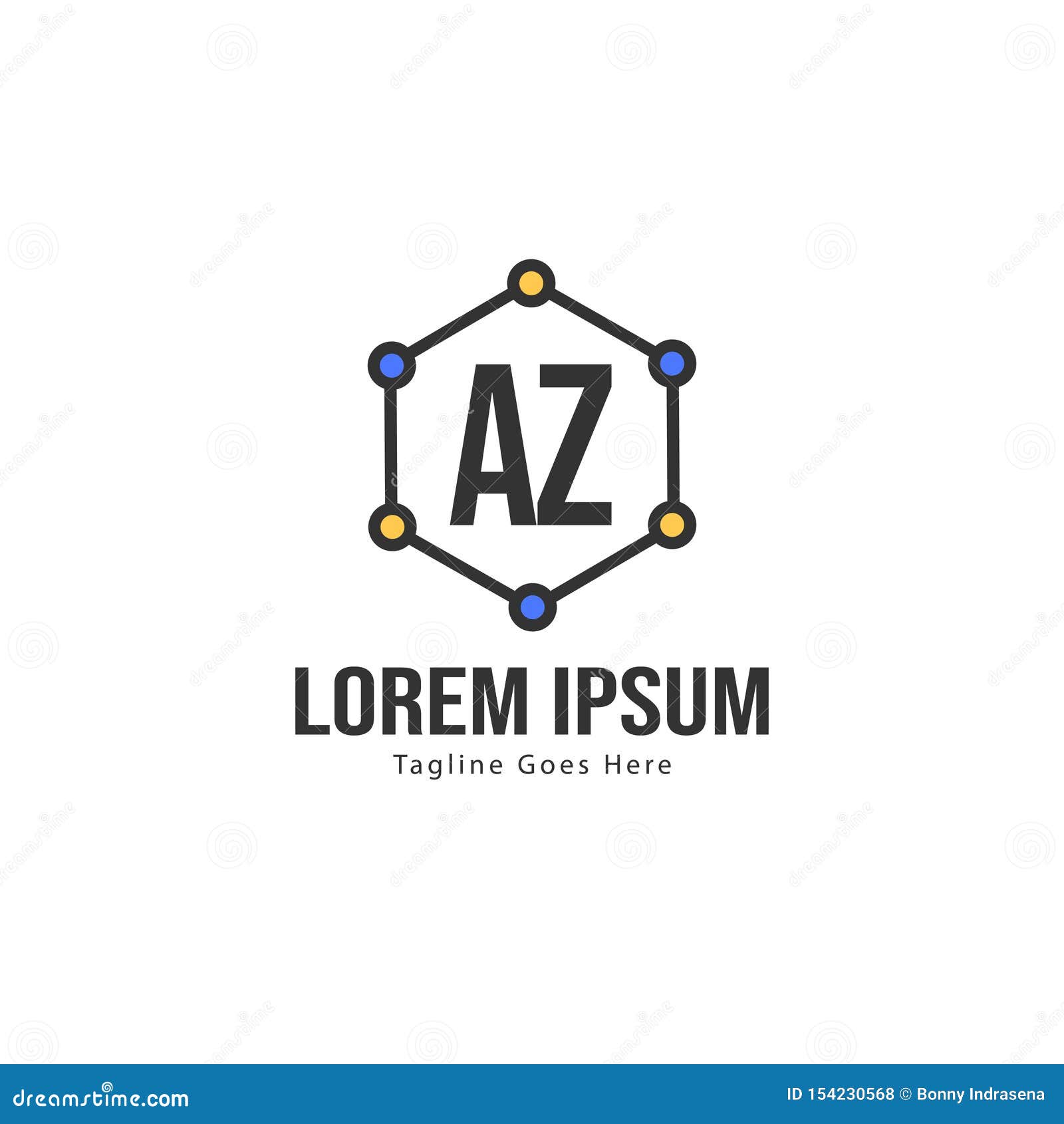 AZ Letter Logo Design. Creative Modern AZ Letters Icon Illustration ...