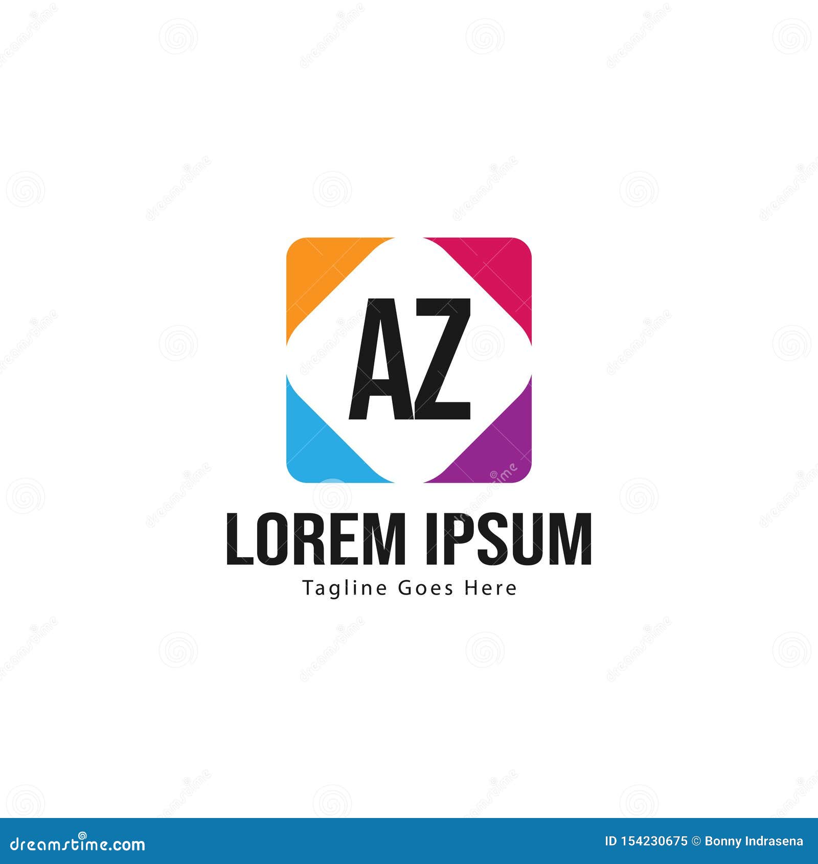 AZ Letter Logo Design. Creative Modern AZ Letters Icon Illustration ...