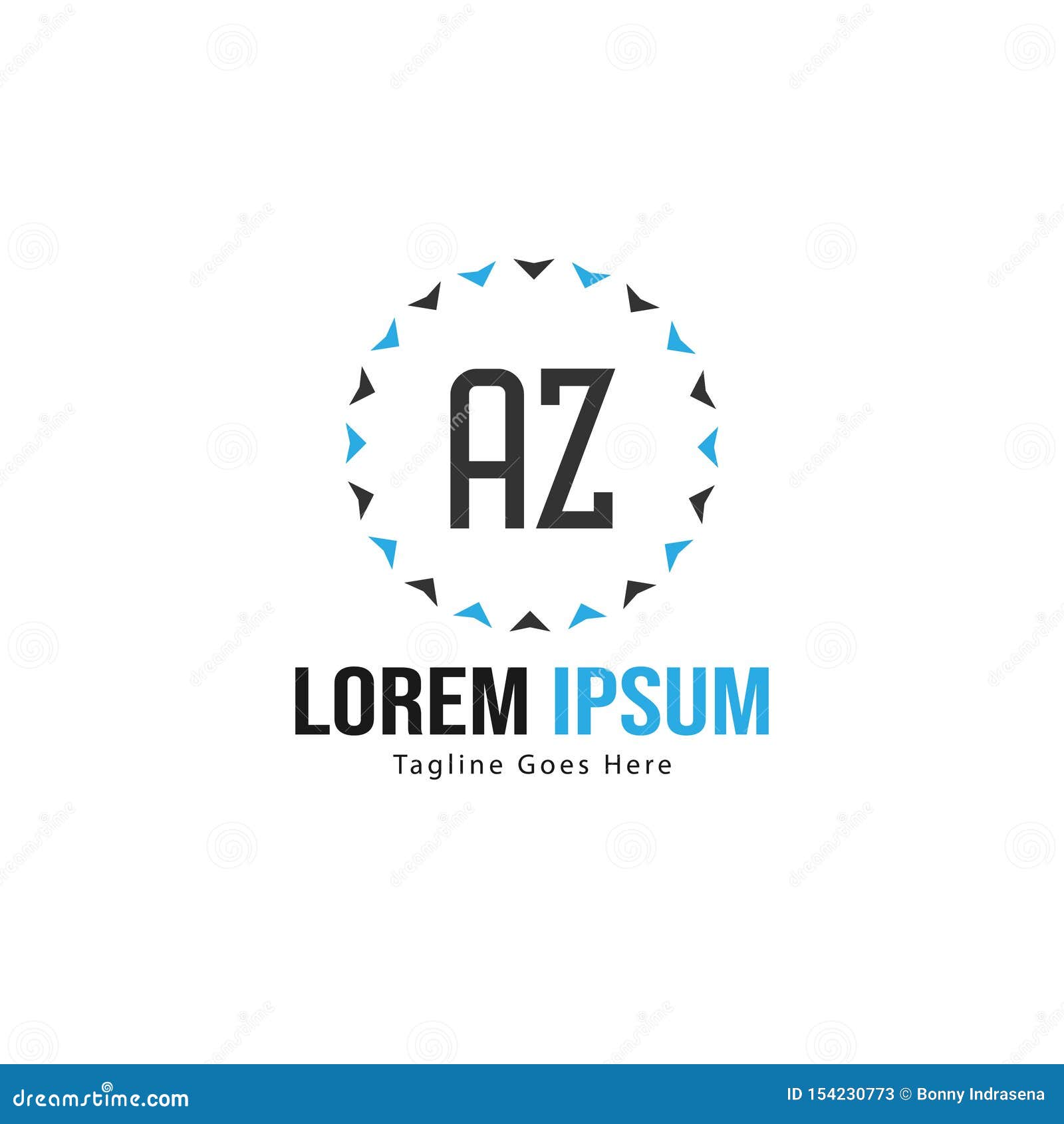 AZ Letter Logo Design. Creative Modern AZ Letters Icon Illustration ...