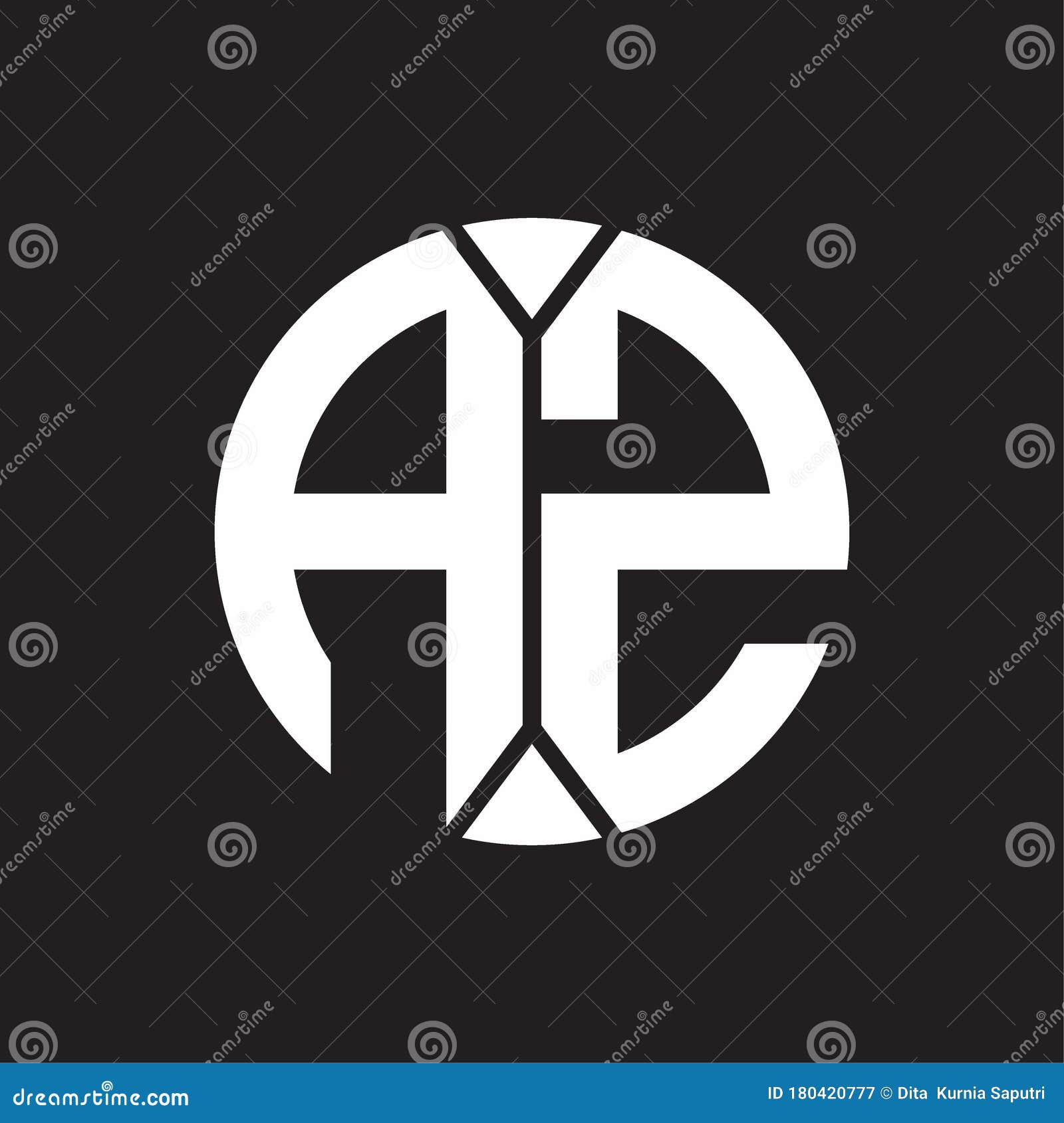 AZ Logo Monogram with Piece Circle Ribbon Style Stock Vector ...