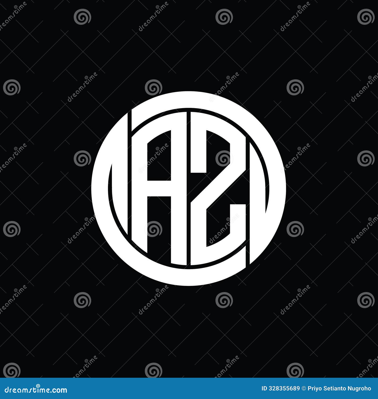 AZ Logo Monogram Shield Inside Circle Shape Vector Images Design ...
