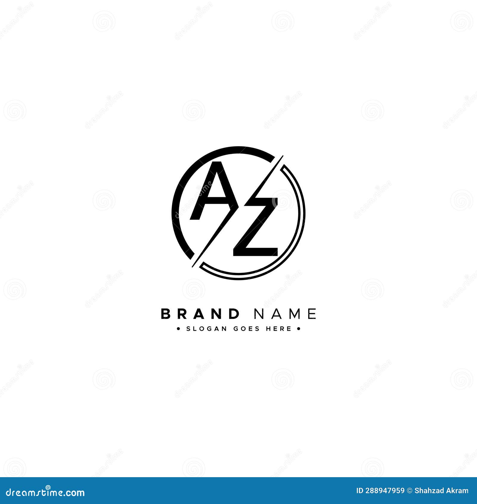 AZ Minimal Vector Logo - Simple Business Logo for Monogram a and Z ...