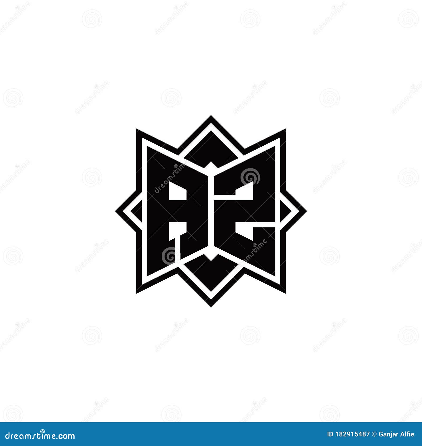 AZ Monogram Logo with Square Rotate Style Outline Stock Vector ...
