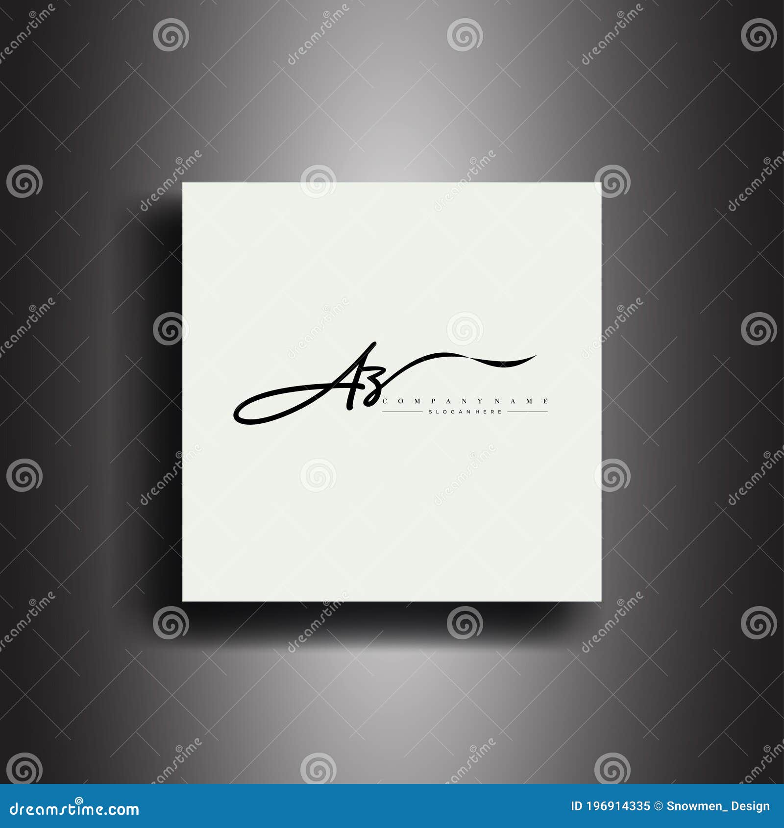 AZ Signature Style Monogram.Calligraphic Lettering Icon and Handwriting ...