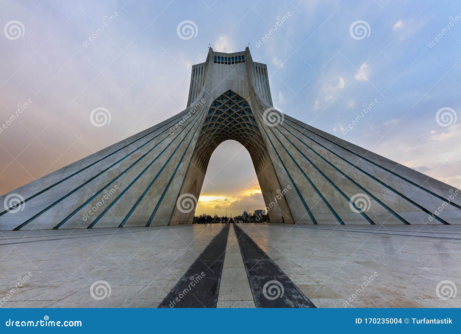 Azadi Tower in Tehran, Iran Stock Photo - Image of landscape, historic ...