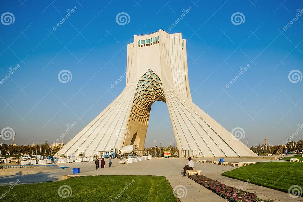 Azadi Tower. Tehran, Iran. editorial stock photo. Image of landscape ...