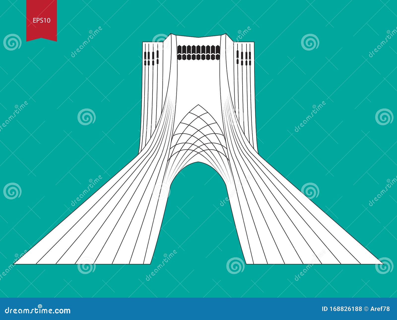 Azadi Tower in Tehran, Iran. Shahyad Vector Illustration Stock Vector ... Azadi Tower in Tehran, Iran. Shahyad Vector Illustration Stock Vector ...