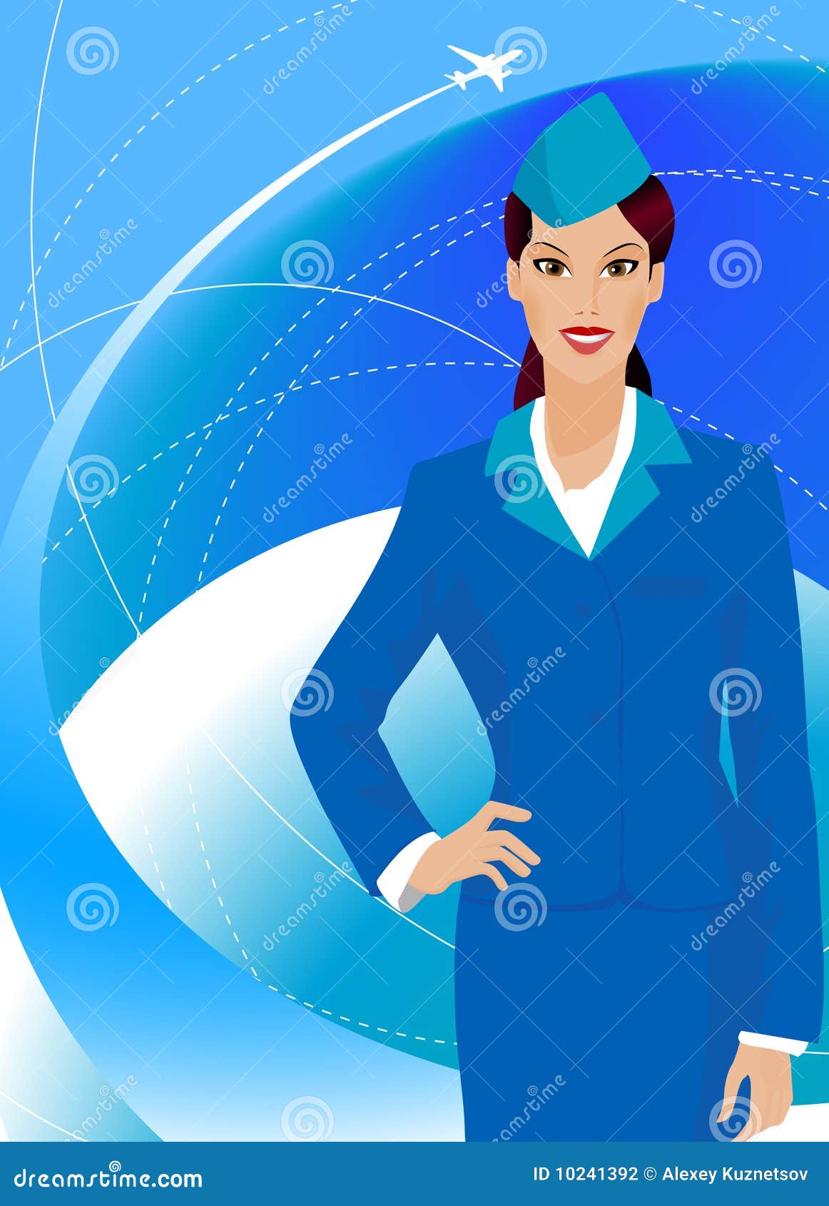 Azafata ilustración del vector. Ilustración de personal - 10241392