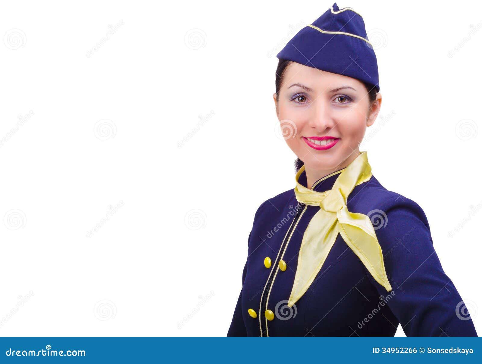 Azafata Sonriente Hermosa En Uniforme Foto de archivo - Imagen de ropa ...