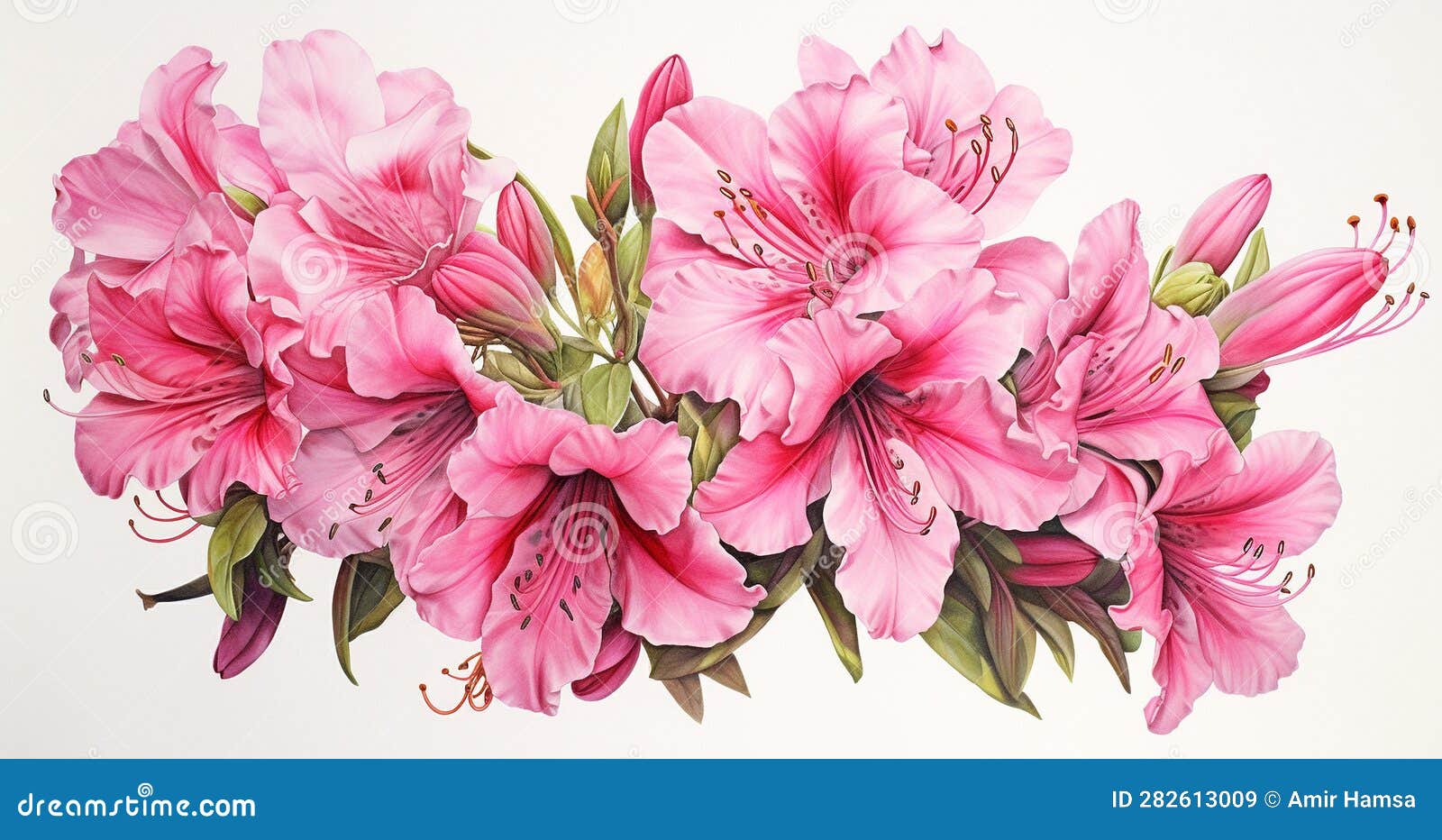 Azalea flowers stock illustration. Illustration of splatter - 282613009