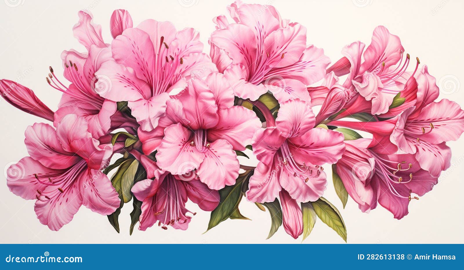 Azalea flowers stock illustration. Illustration of leaf - 282613138