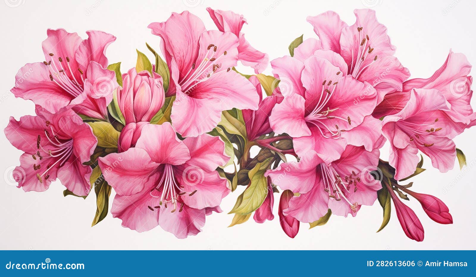Azalea flowers stock illustration. Illustration of sketch - 282613606