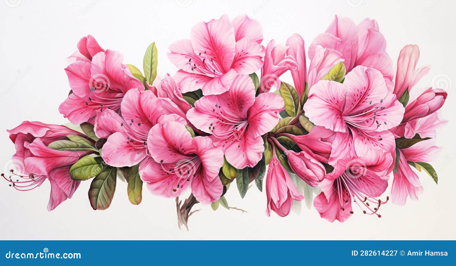 Azalea flowers stock illustration. Illustration of drawing - 282614227