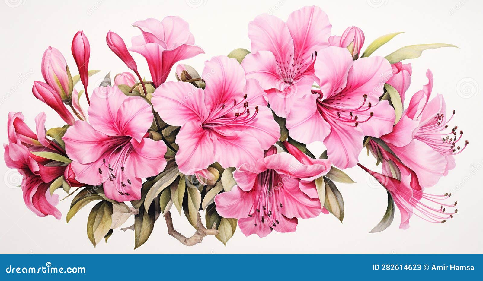 Azalea flowers stock illustration. Illustration of bouquet - 282614623