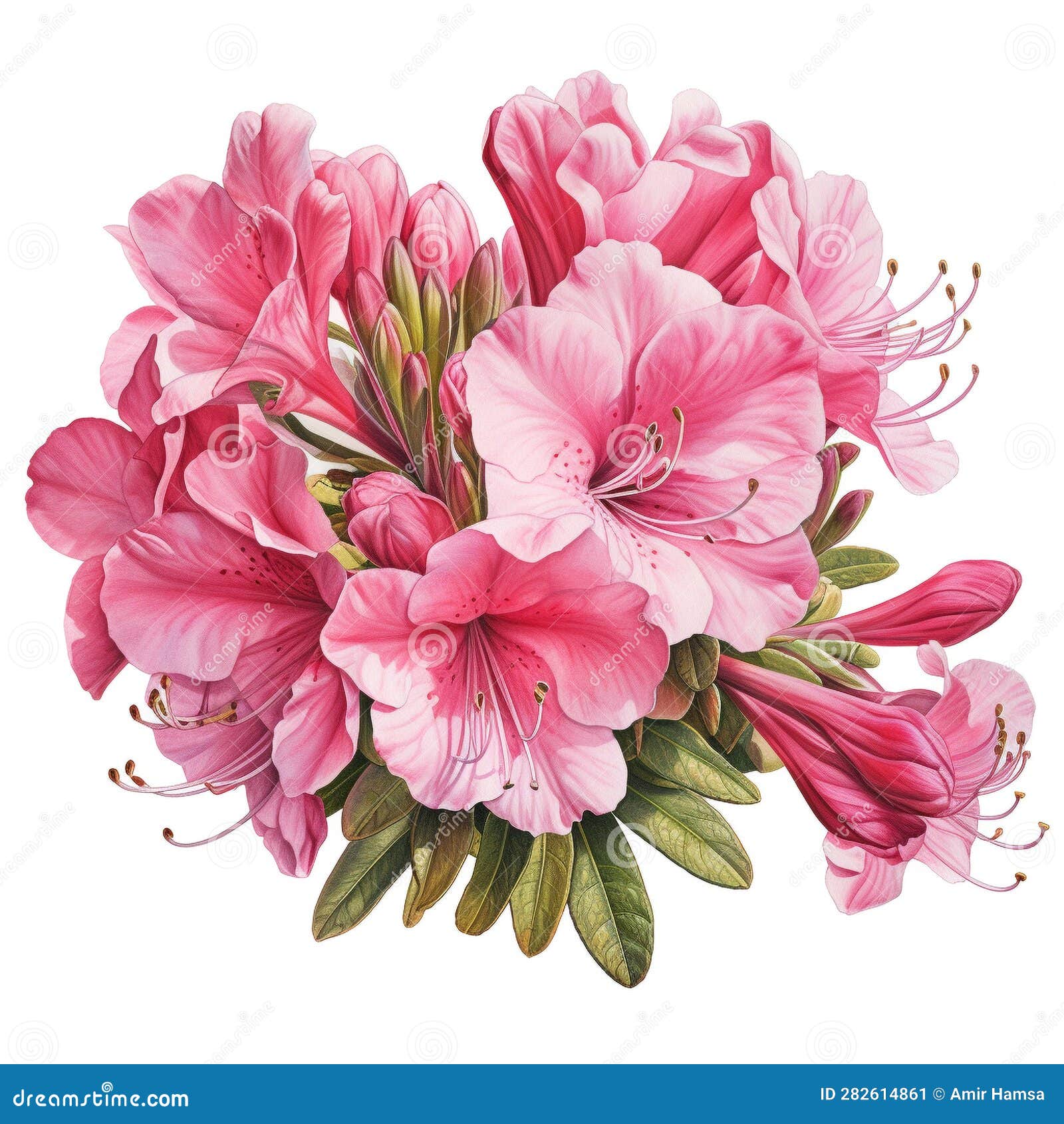 Azalea flowers stock illustration. Illustration of petal - 282614861