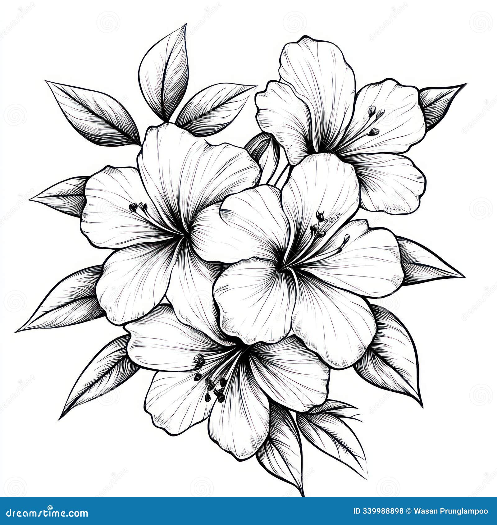 A Azalea, Line Pattern, Black and White Artwork Style. Coloring Book ...