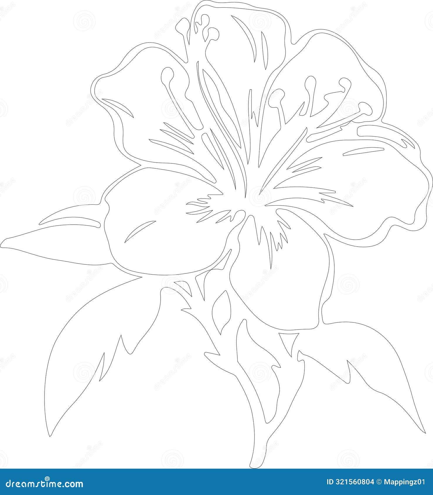 Azalea Outline Silhouette Generative Ai Stock Vector - Illustration of ...