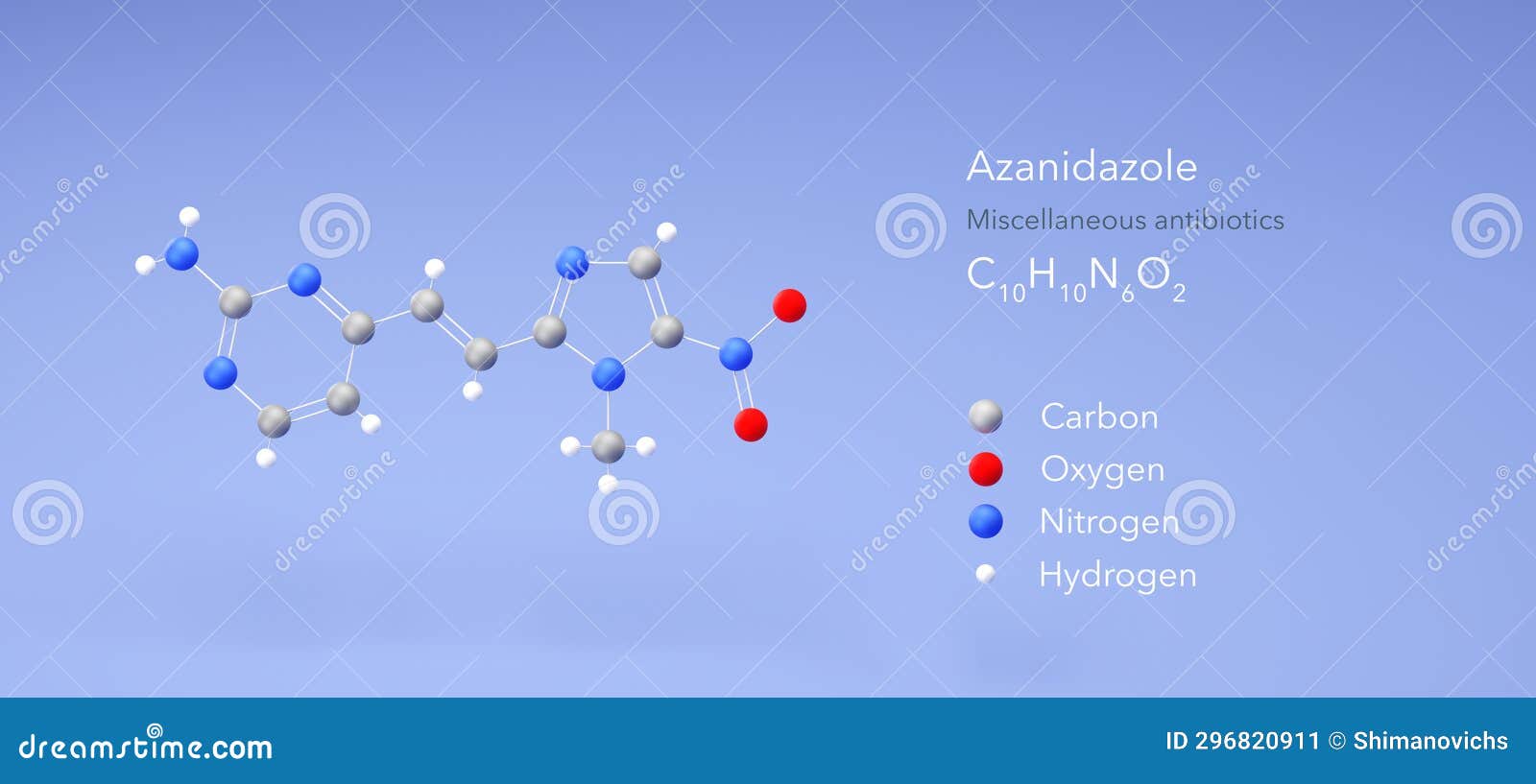 Azanidazole Molecule, Molecular Structures, Nitroimidazole Derivative ...