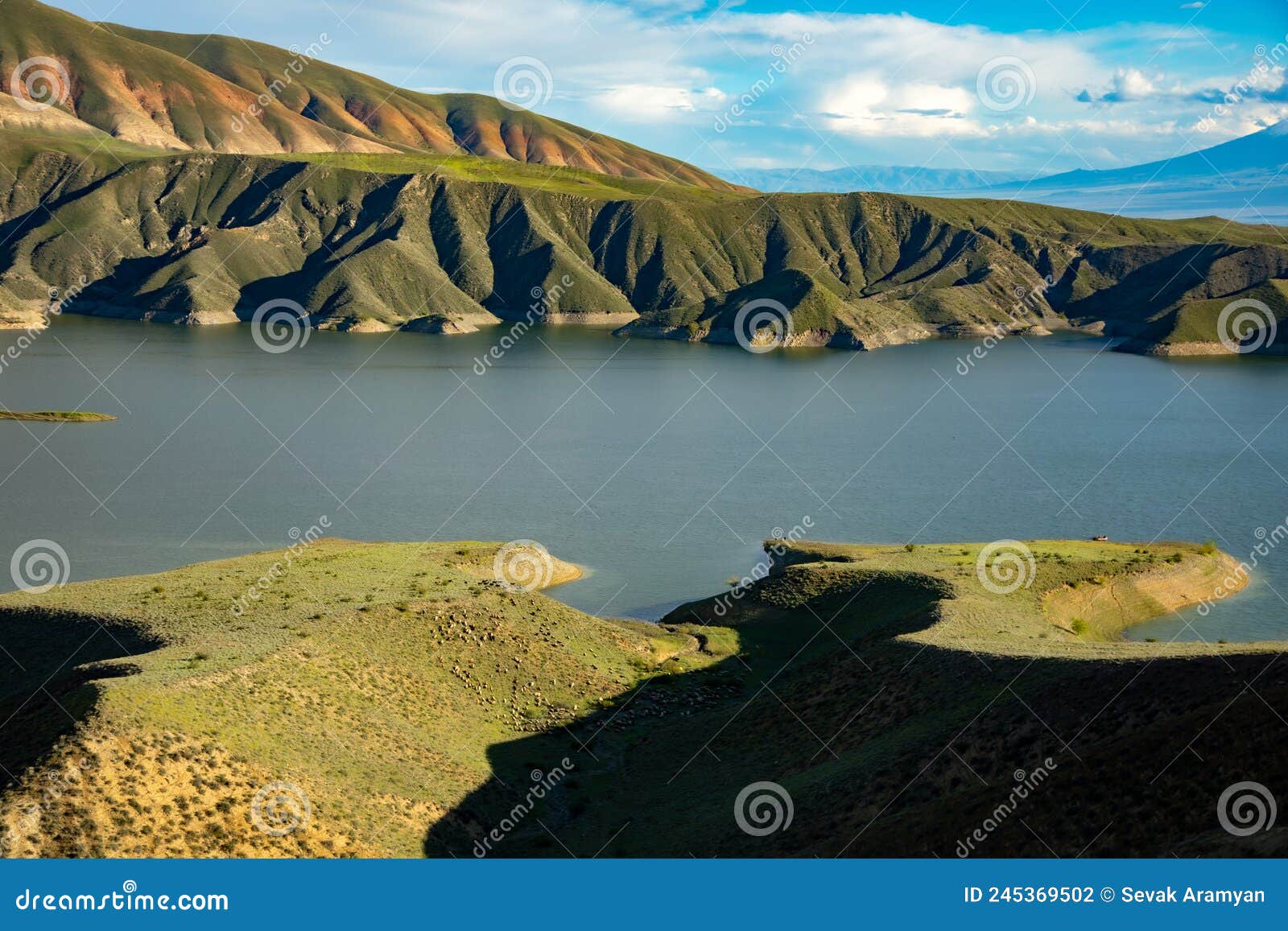 Azat Reservoir with Mountains Stock Photo - Image of beautiful ...