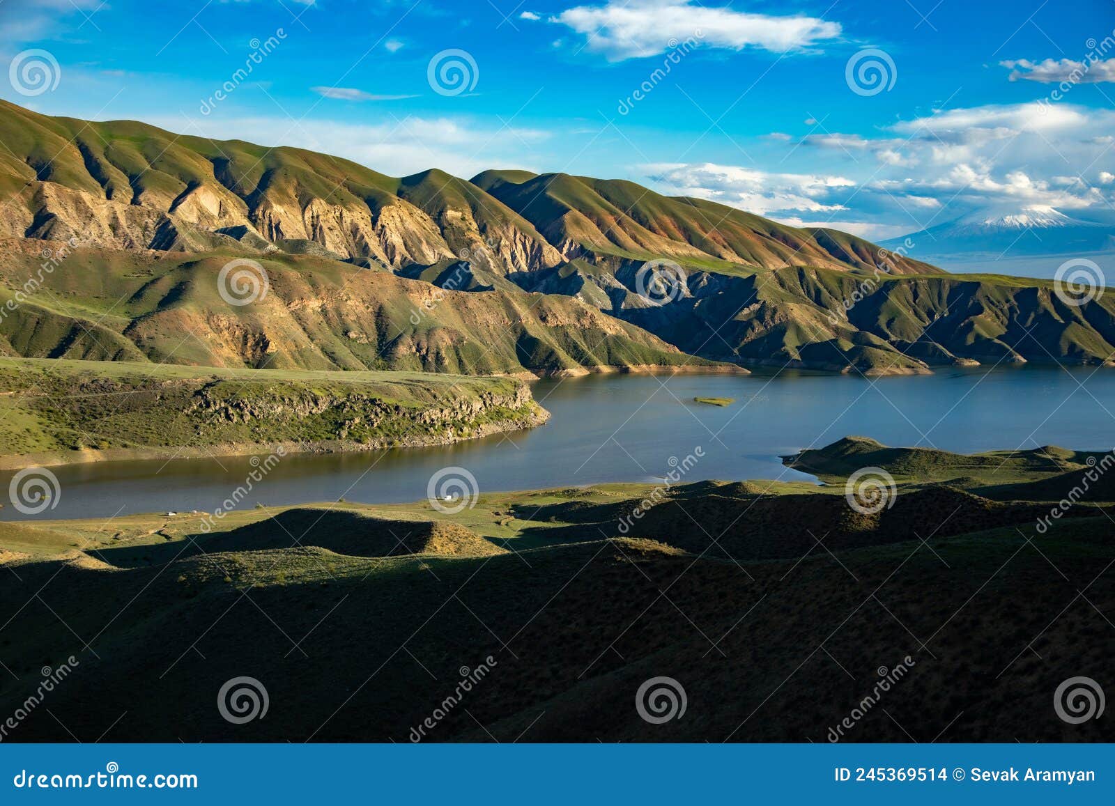 Azat Reservoir with Mountains Stock Photo - Image of landscape ...