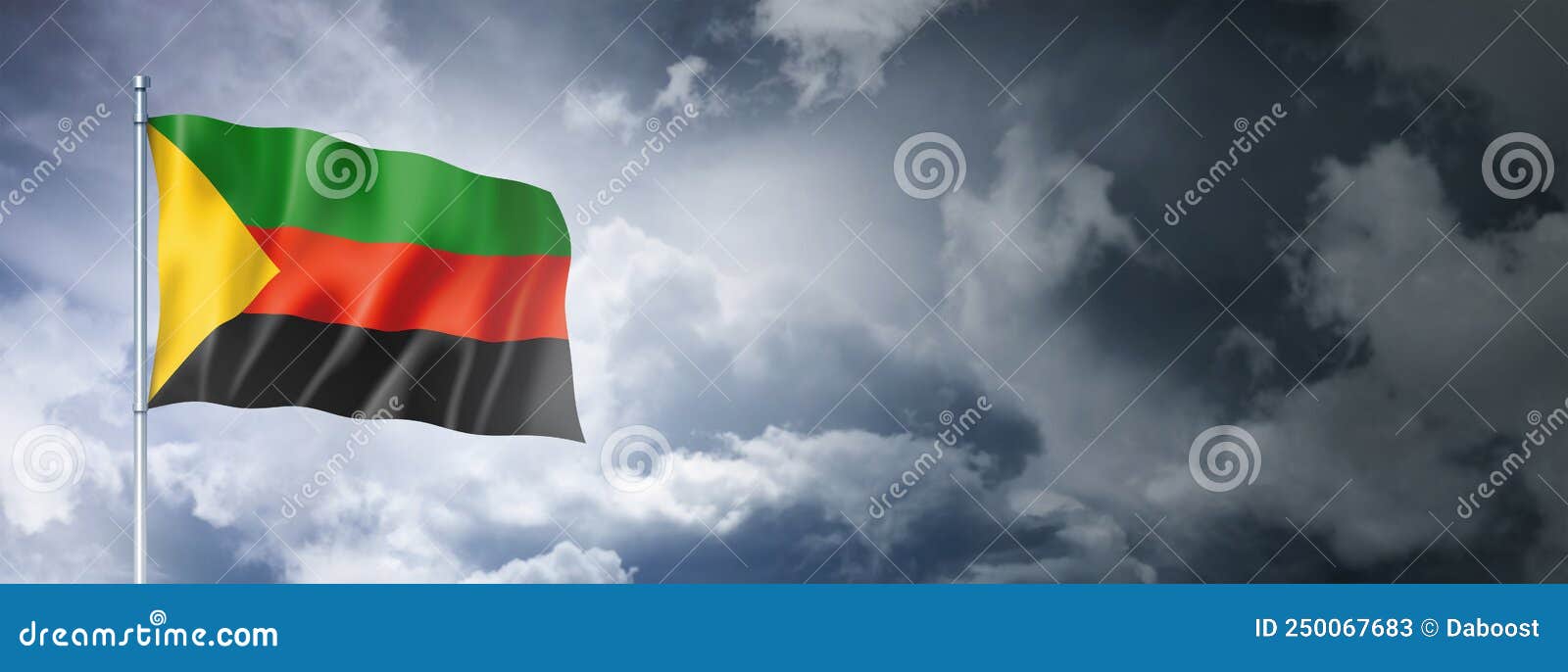 Azawad MNLA Flag on a Cloudy Sky Stock Illustration - Illustration of ...