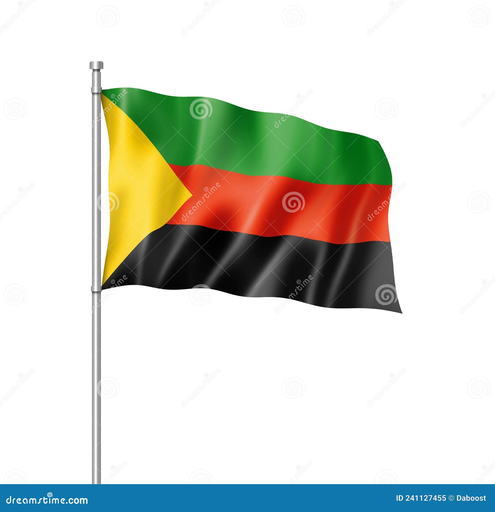 Azawad MNLA Flag Isolated on White Stock Illustration - Illustration of ...
