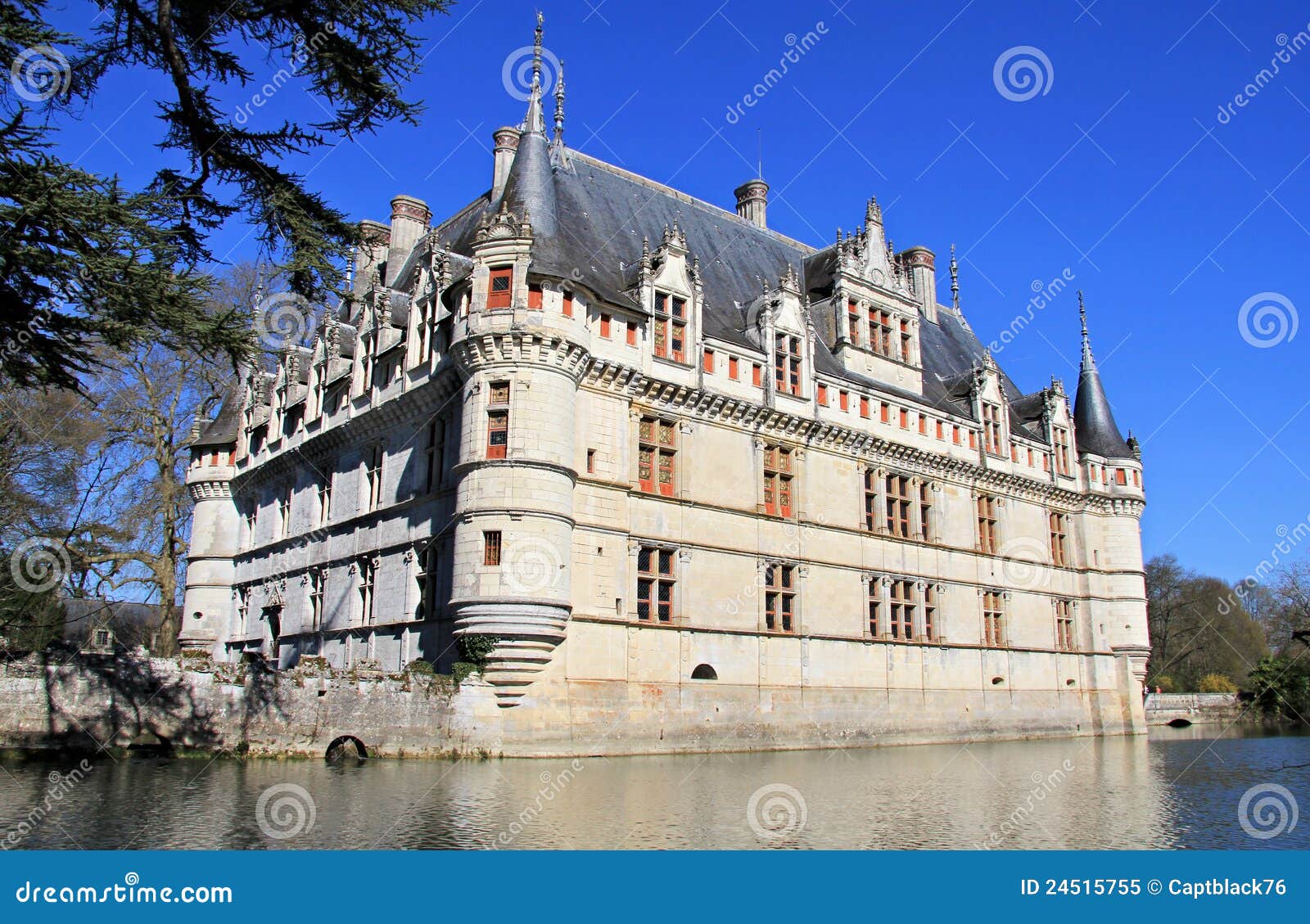 Azay le rideau stock image. Image of valley, lake, residential - 24515755