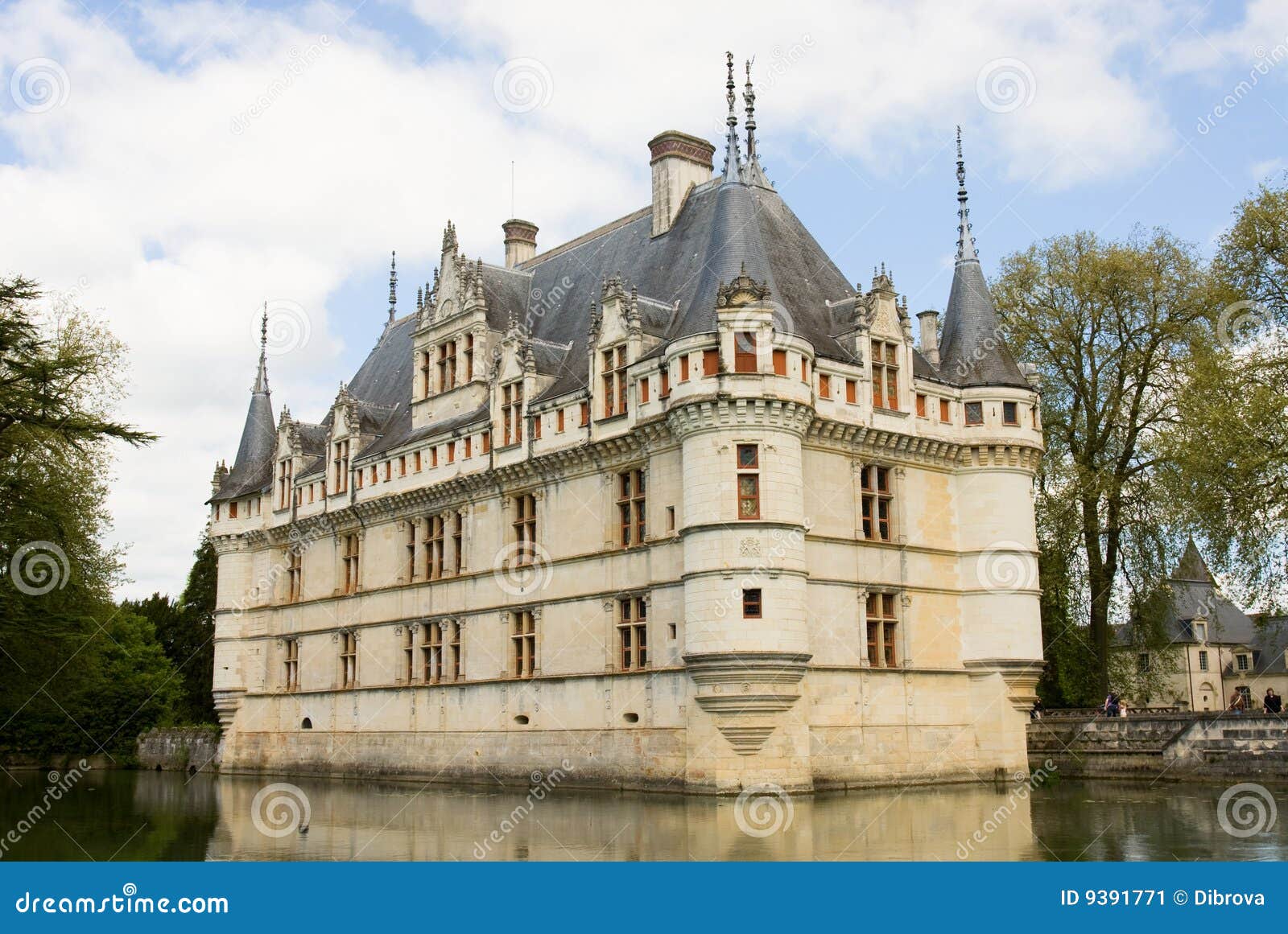 Azay Le Rideau castle stock image. Image of tourist, medieval - 9391771