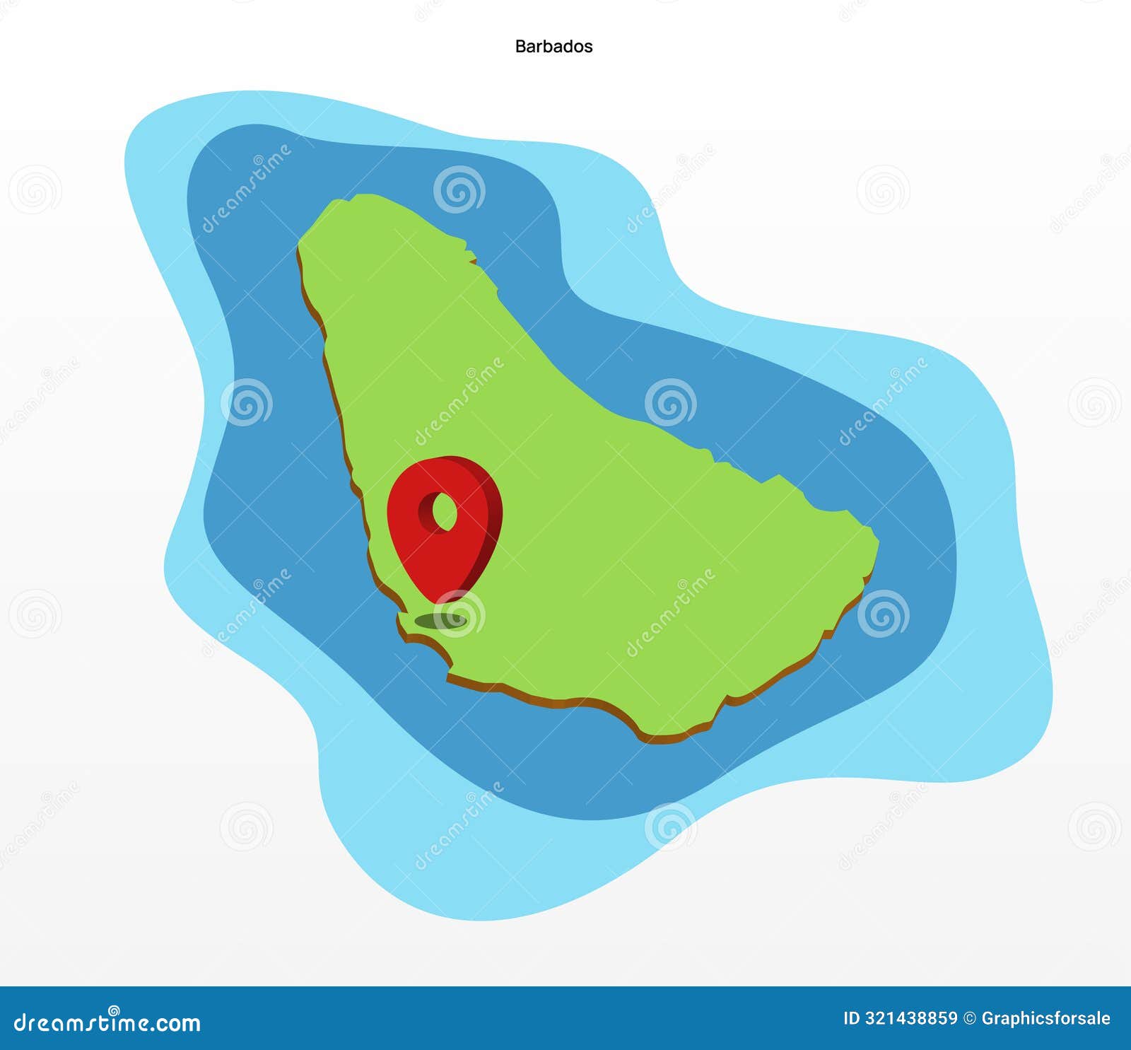 Barbados vector map stock vector. Illustration of three - 321438859