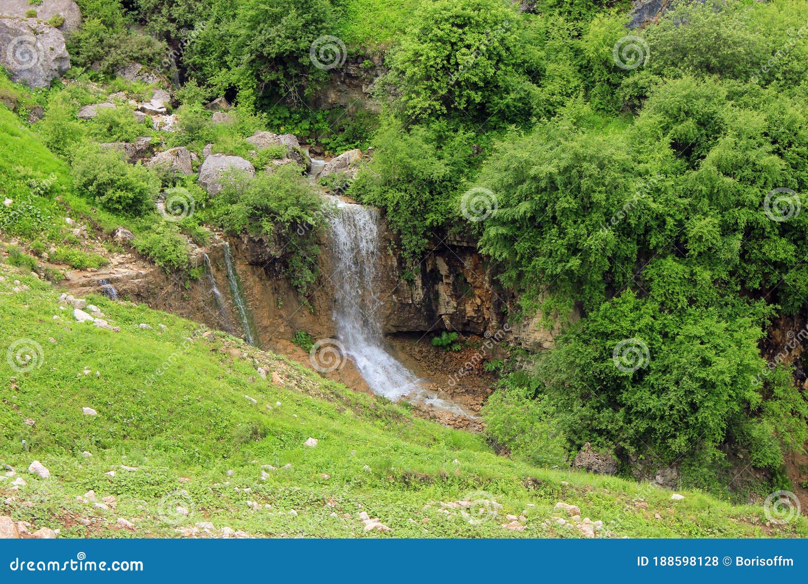 Azerbaijan. Beautiful Waterfall in the Mountains Stock Photo - Image of ...