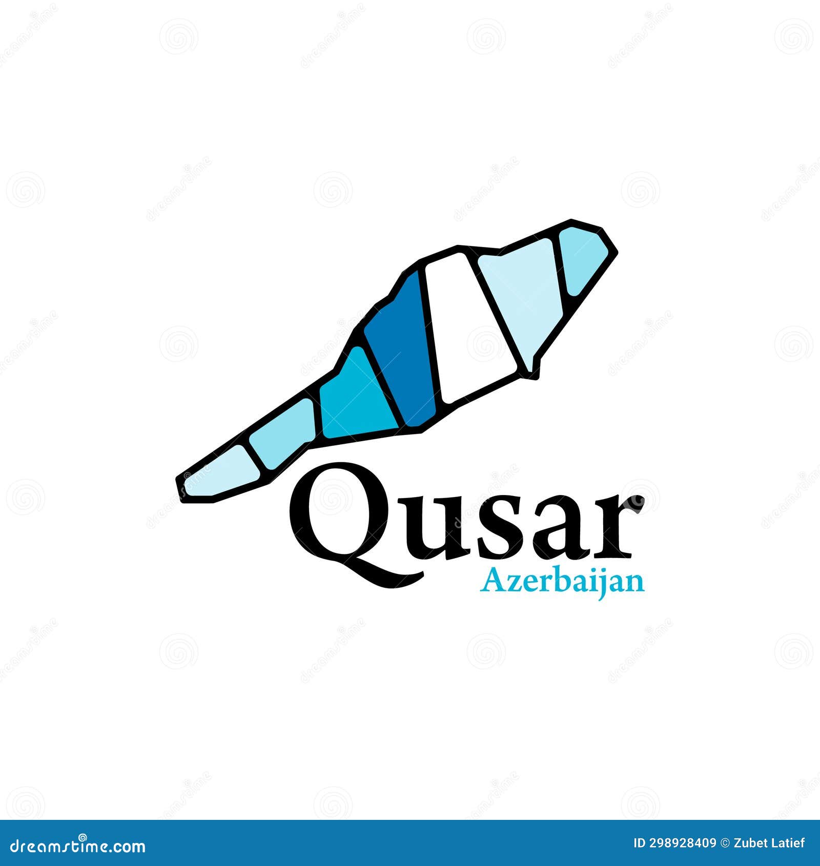 Qusar Azerbaijan Silhouette Map With Transparent Background Vector ...
