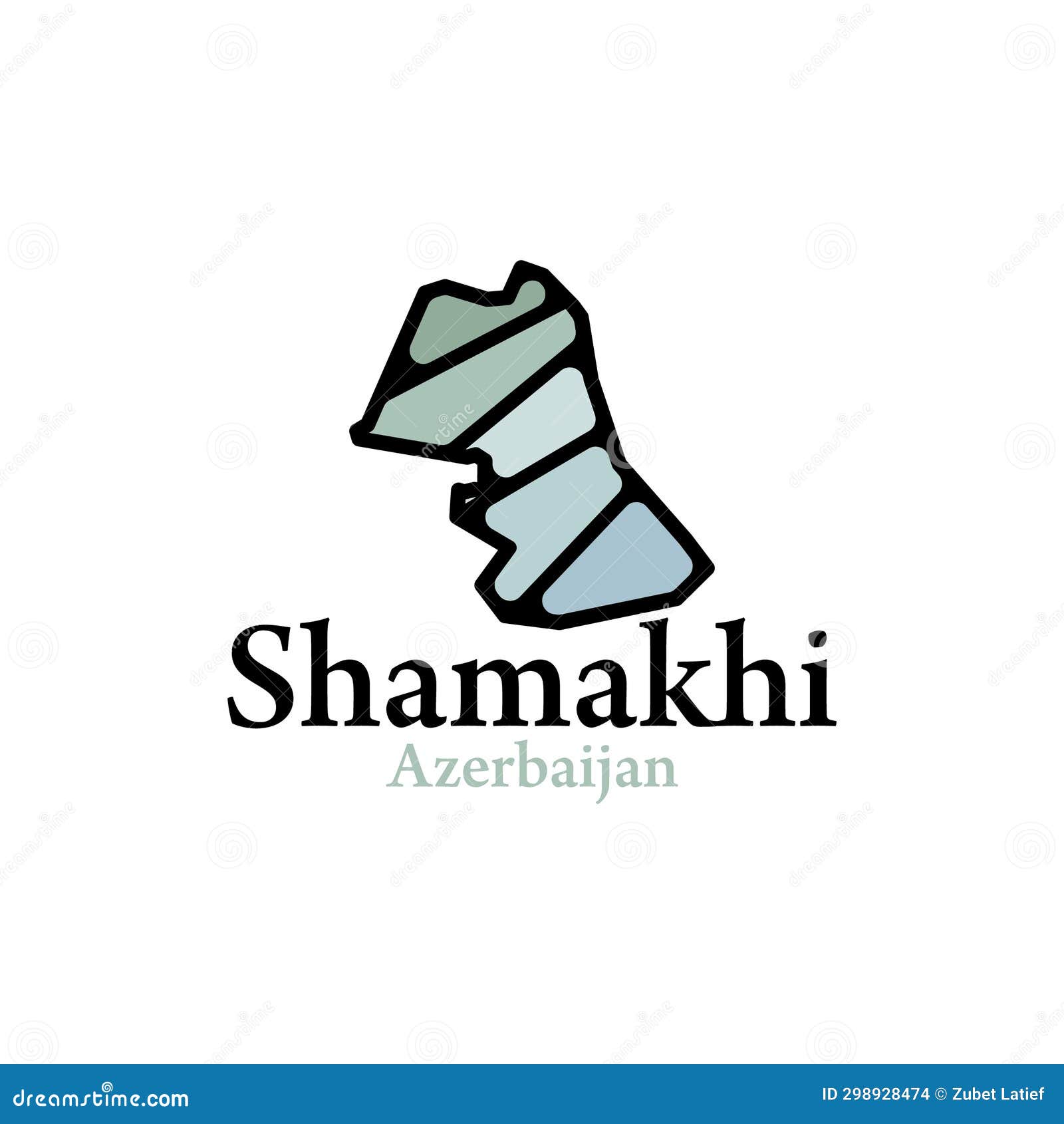 Azerbaijan City Shamakhi. Map Vector Illustration, Graphic Element ...