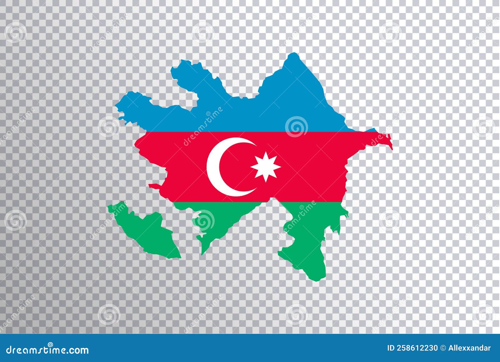Azerbaijan Flag on Map, Transparent Background Stock Illustration - Illustration of background ...