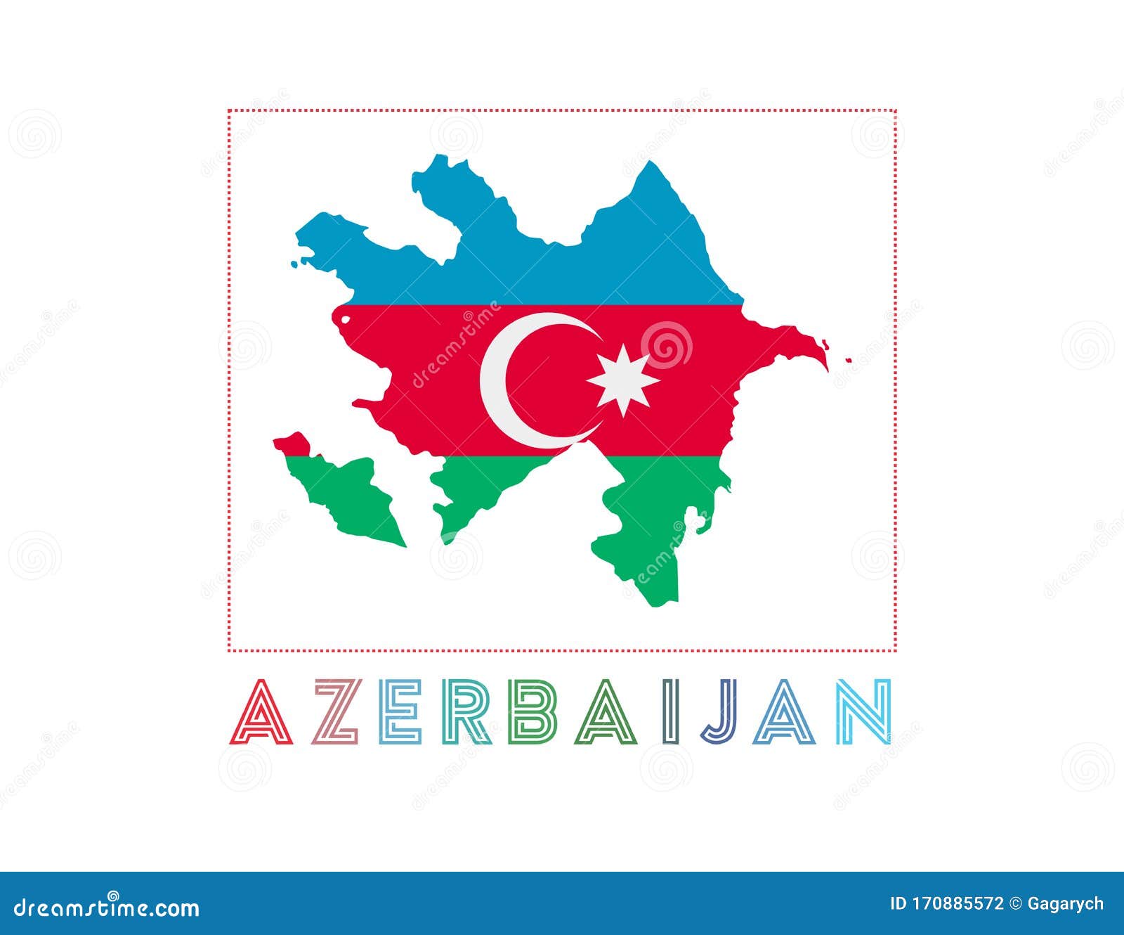 Azerbaijan Logo. Map of Azerbaijan with Country. Stock Vector ...