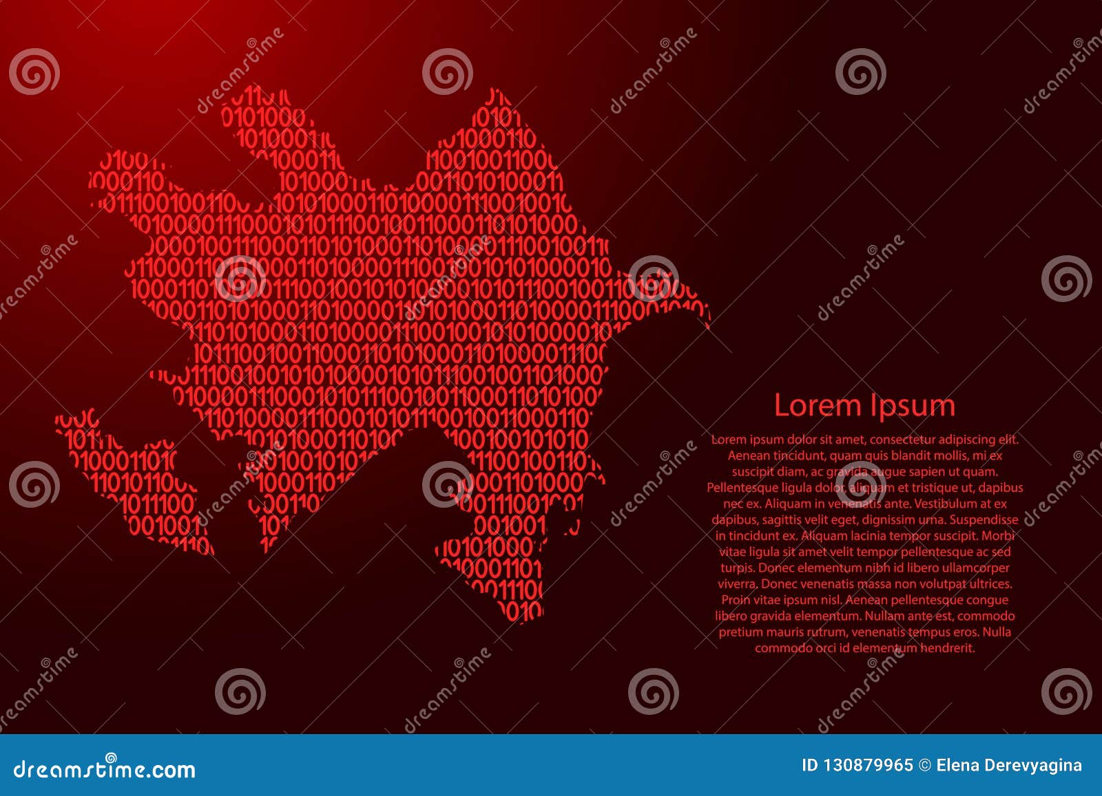 Azerbaijan Map Abstract Schematic from Red Ones and Zeros Binary Stock Illustration ...