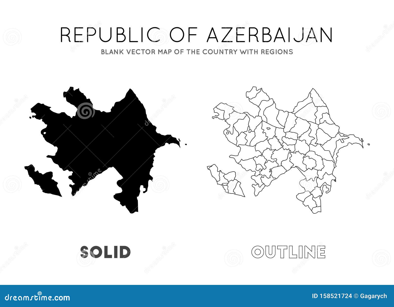 Azerbaijan Map Stock Vector Illustration Of Country 158521724