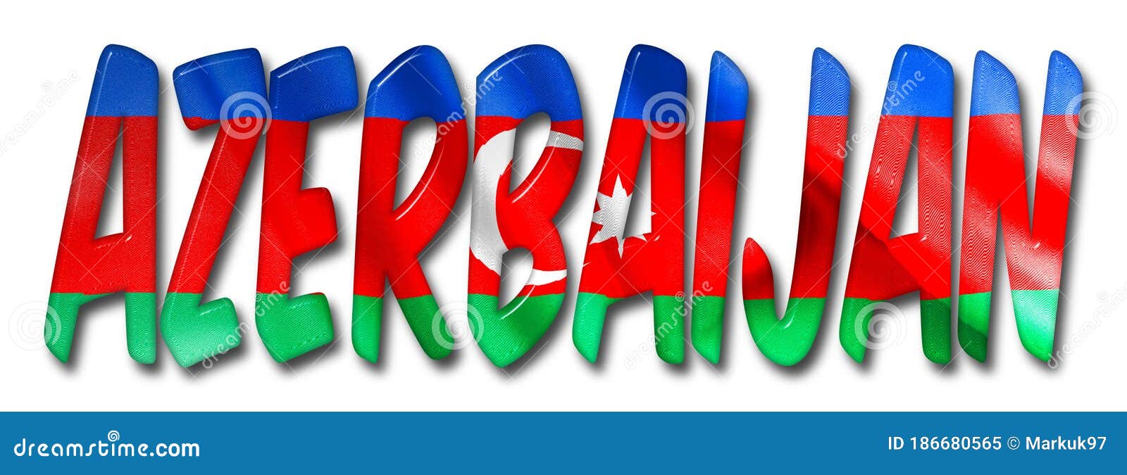 Azerbaijan Word with Flag Texture Stock Illustration - Illustration of ...