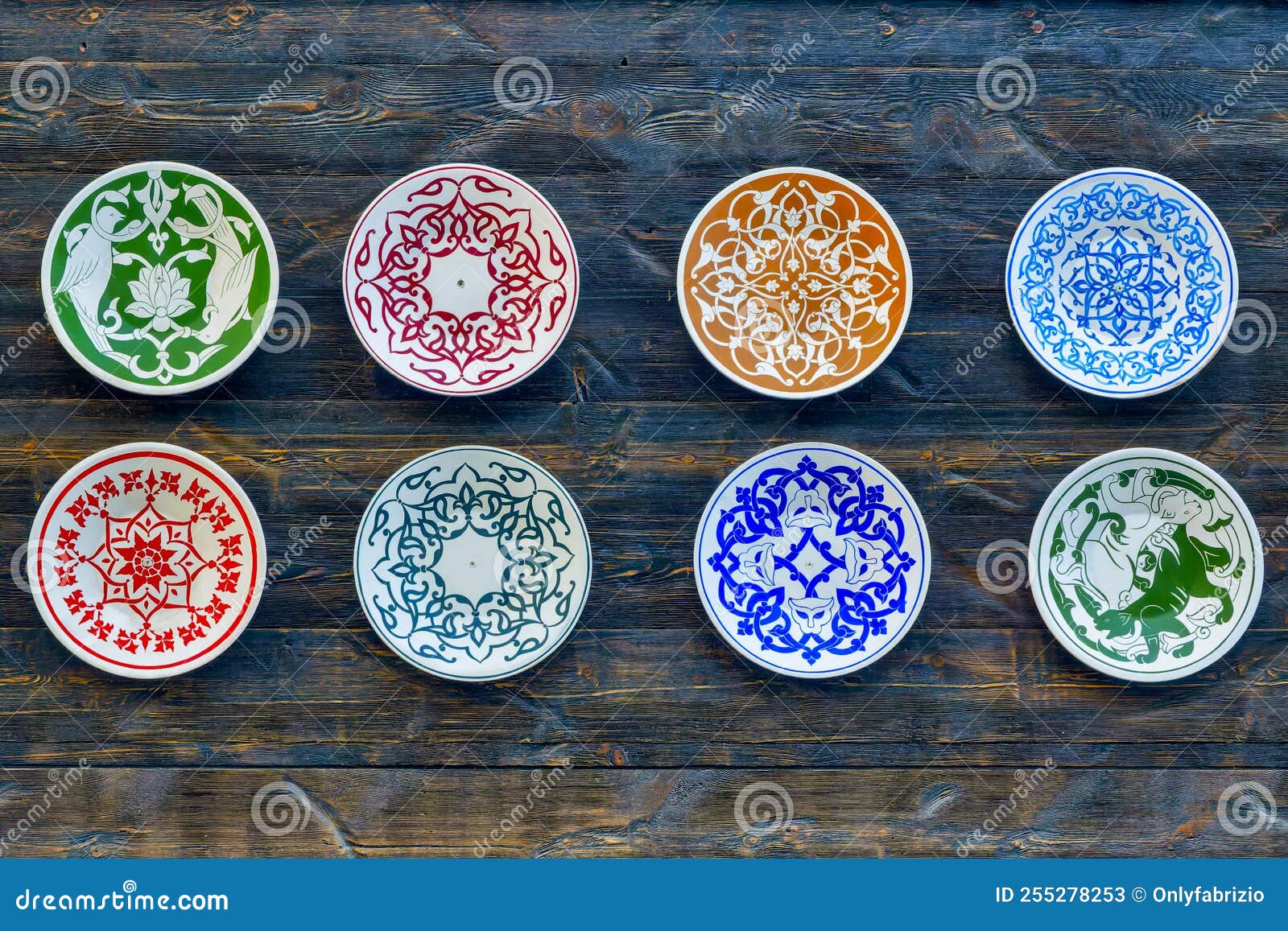 Azerbaijani Pottery stock image. Image of plates, circular - 255278253