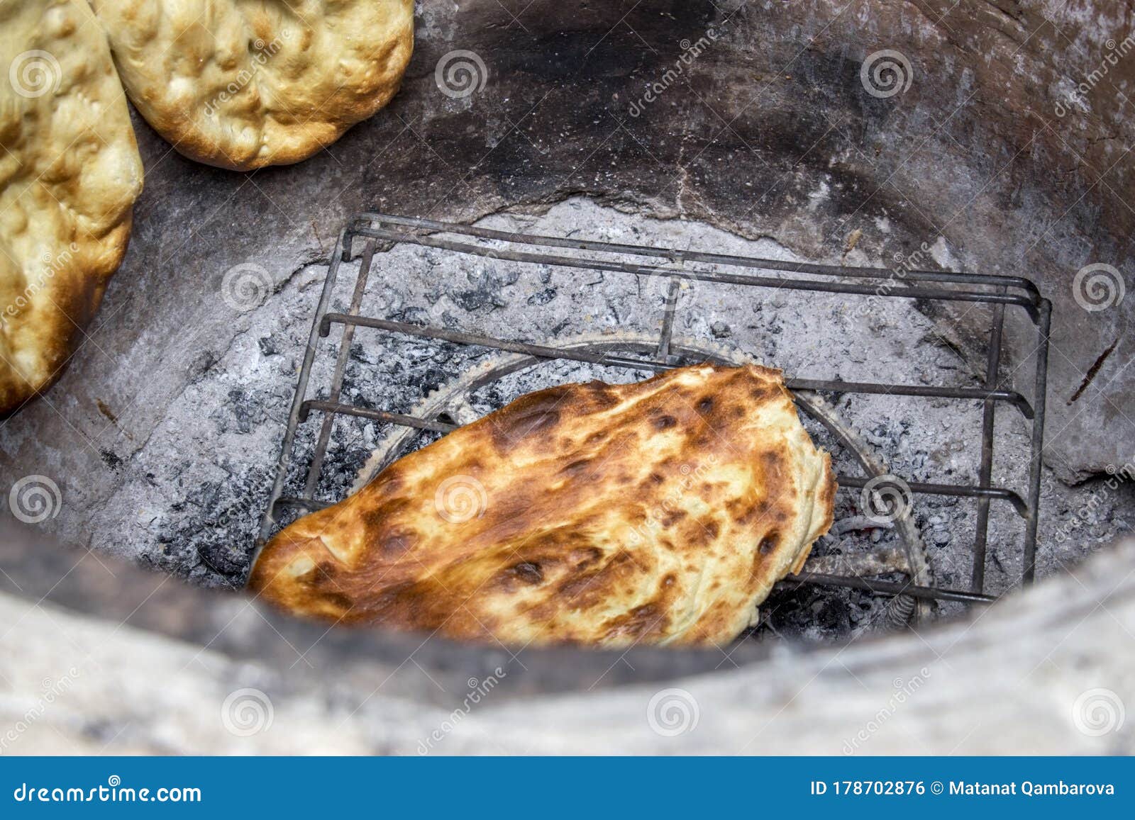 Azeri Bread Cooked in a Charcoal Oven Stock Photo - Image of azerbaijan ...