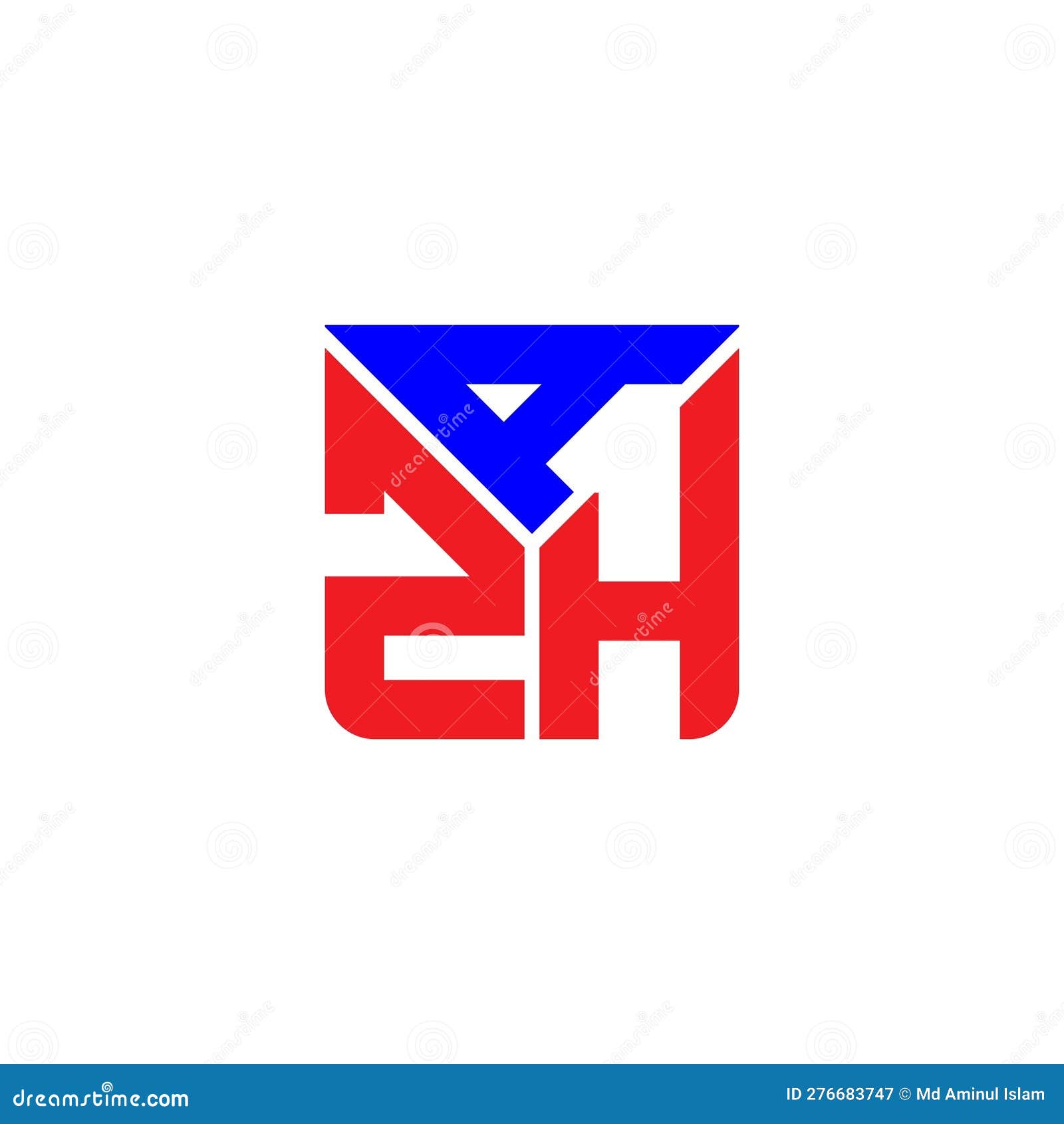 AZH Letter Logo Creative Design with Vector Graphic, Stock Vector ...