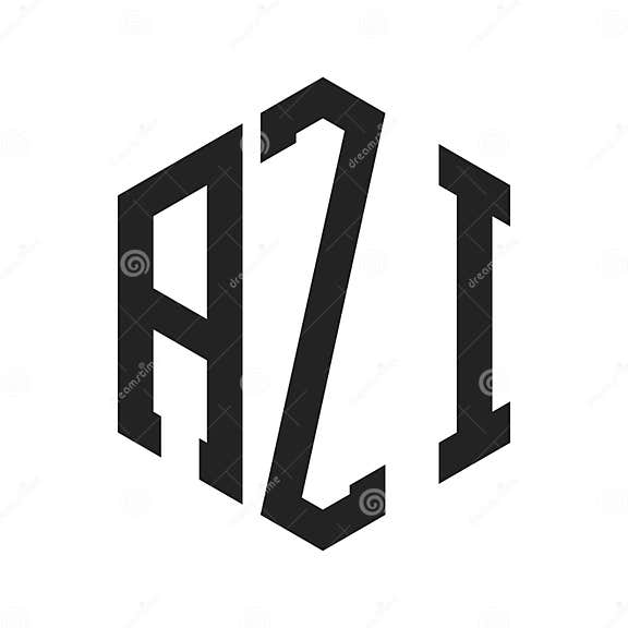 AZI Logo Design. Initial Letter AZI Monogram Logo Using Hexagon Shape ...