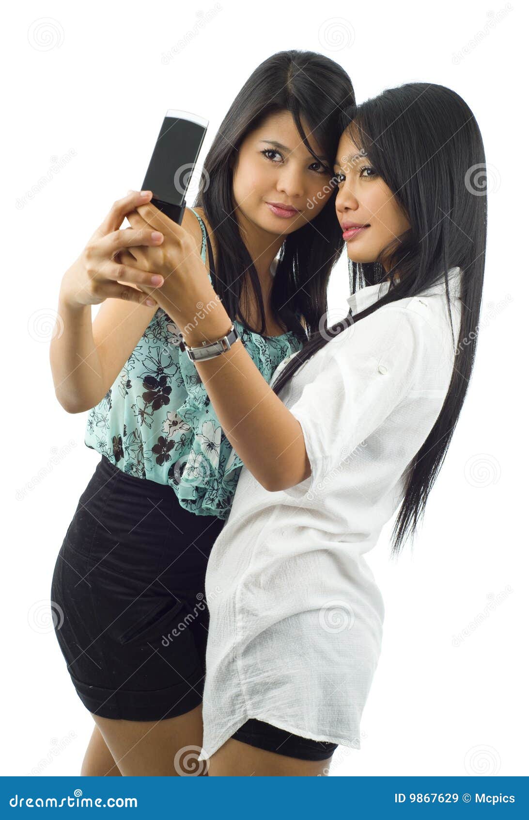 Aziaten die fotograferen stock afbeelding. Image of vriendschap - 9867629