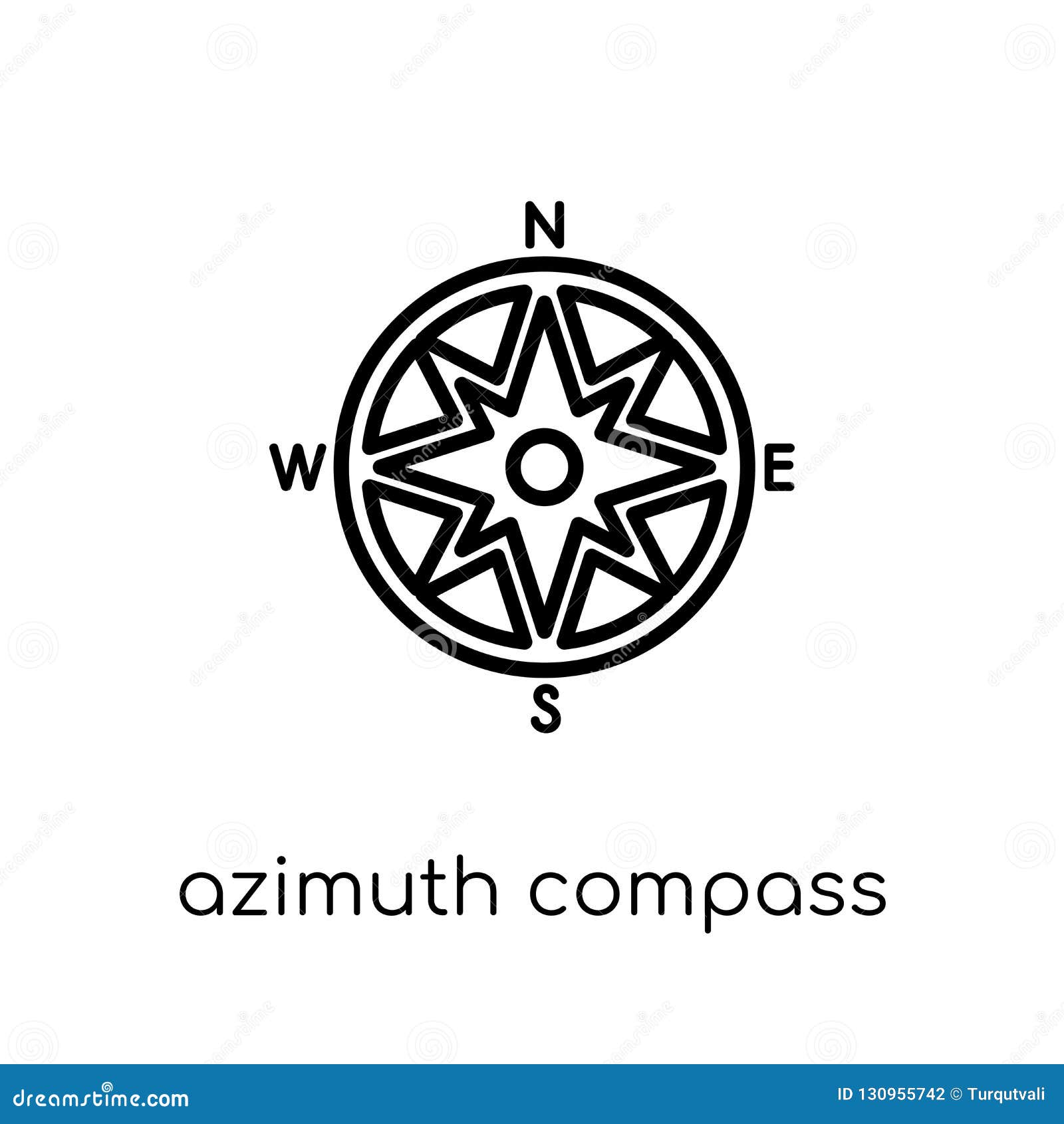 Azimuth Compass Icon. Trendy Modern Flat Linear Vector Azimuth C Stock ...