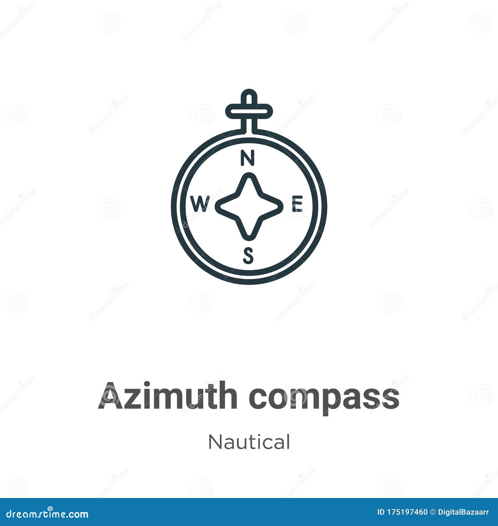 Black Azimuth Compass Isolated Vector Icon. Simple Element Illustration ...